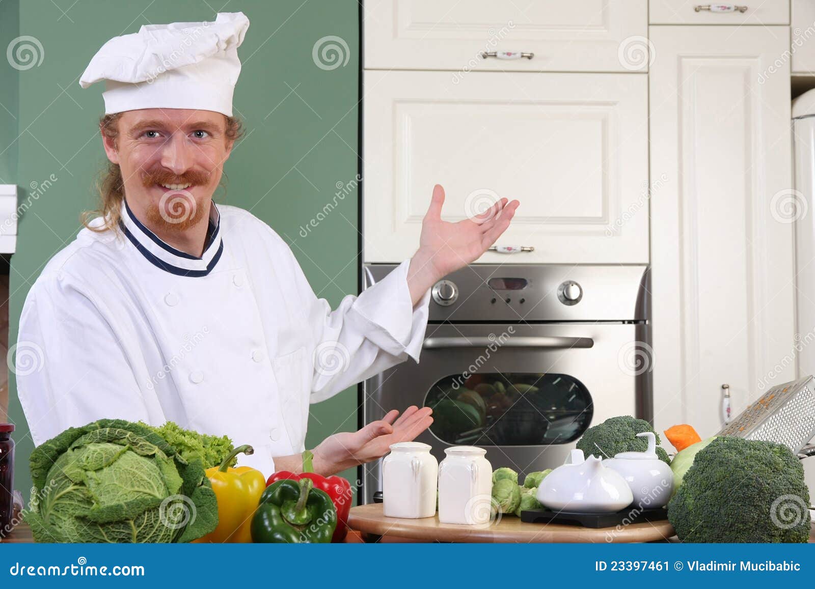 Young Chef Preparing Lunch in Kitchen Stock Image - Image of adult ...