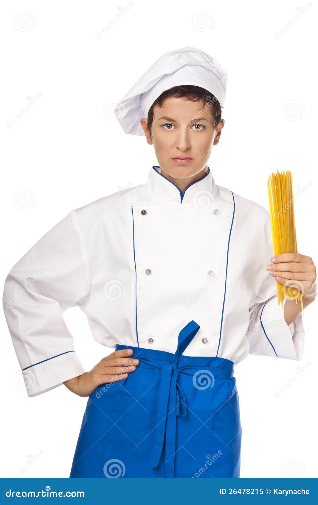 Young Chef in the Studio. White Background Stock Image - Image of ...