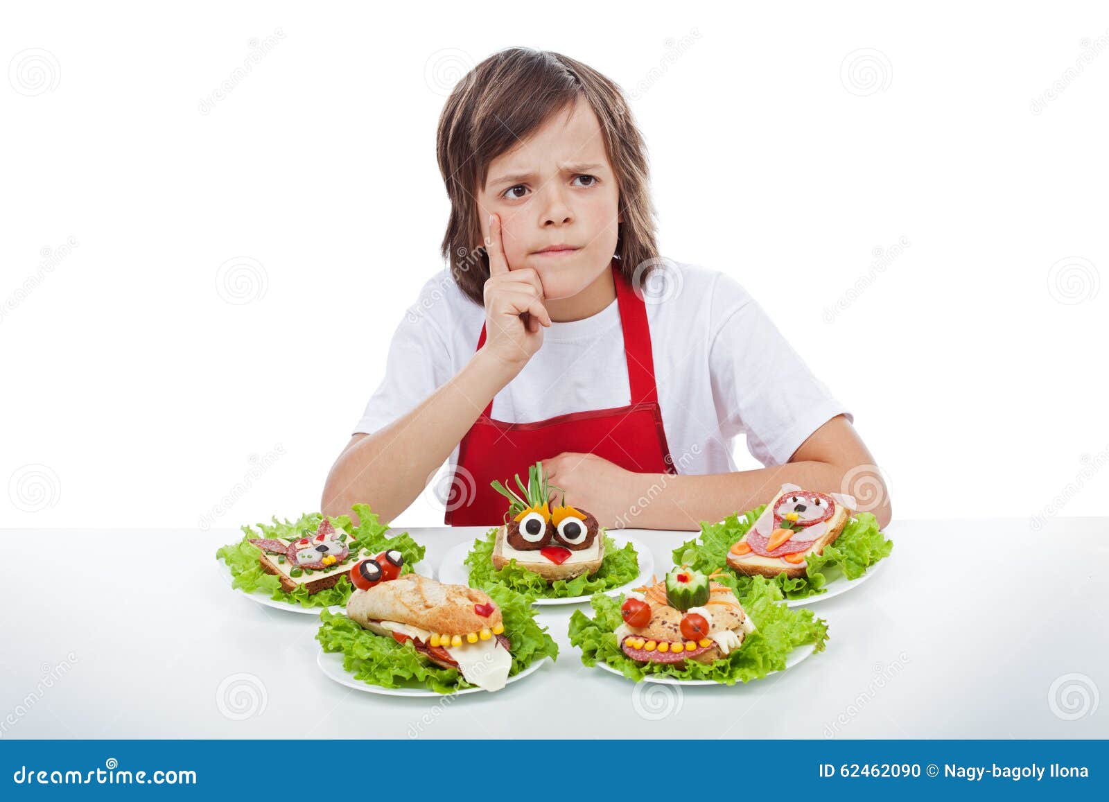 Young Chef Thinking about the Next Creative Sandwich Idea Stock Photo ...