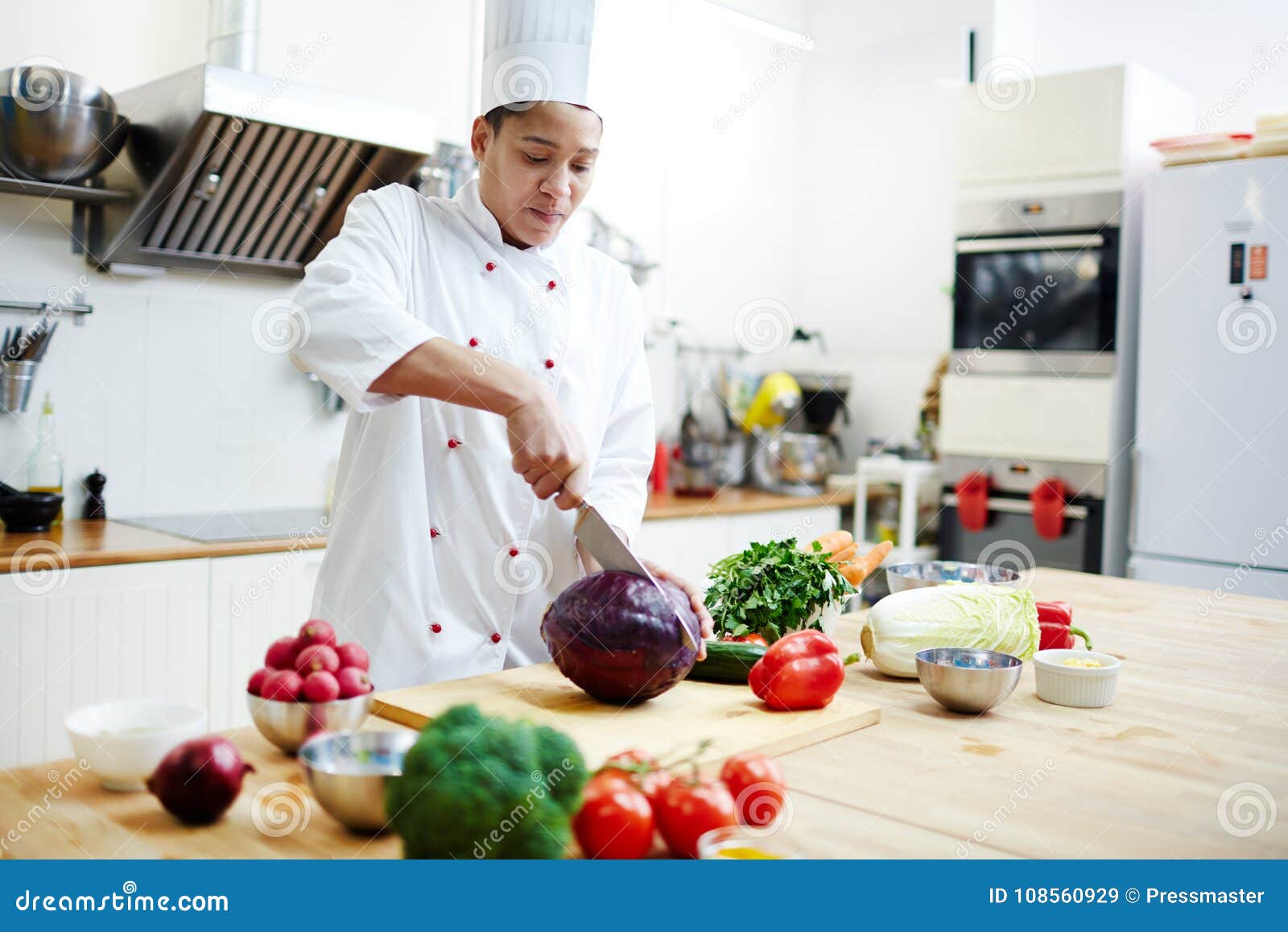 Chef at work stock image. Image of diet, organic, parsley - 108560929