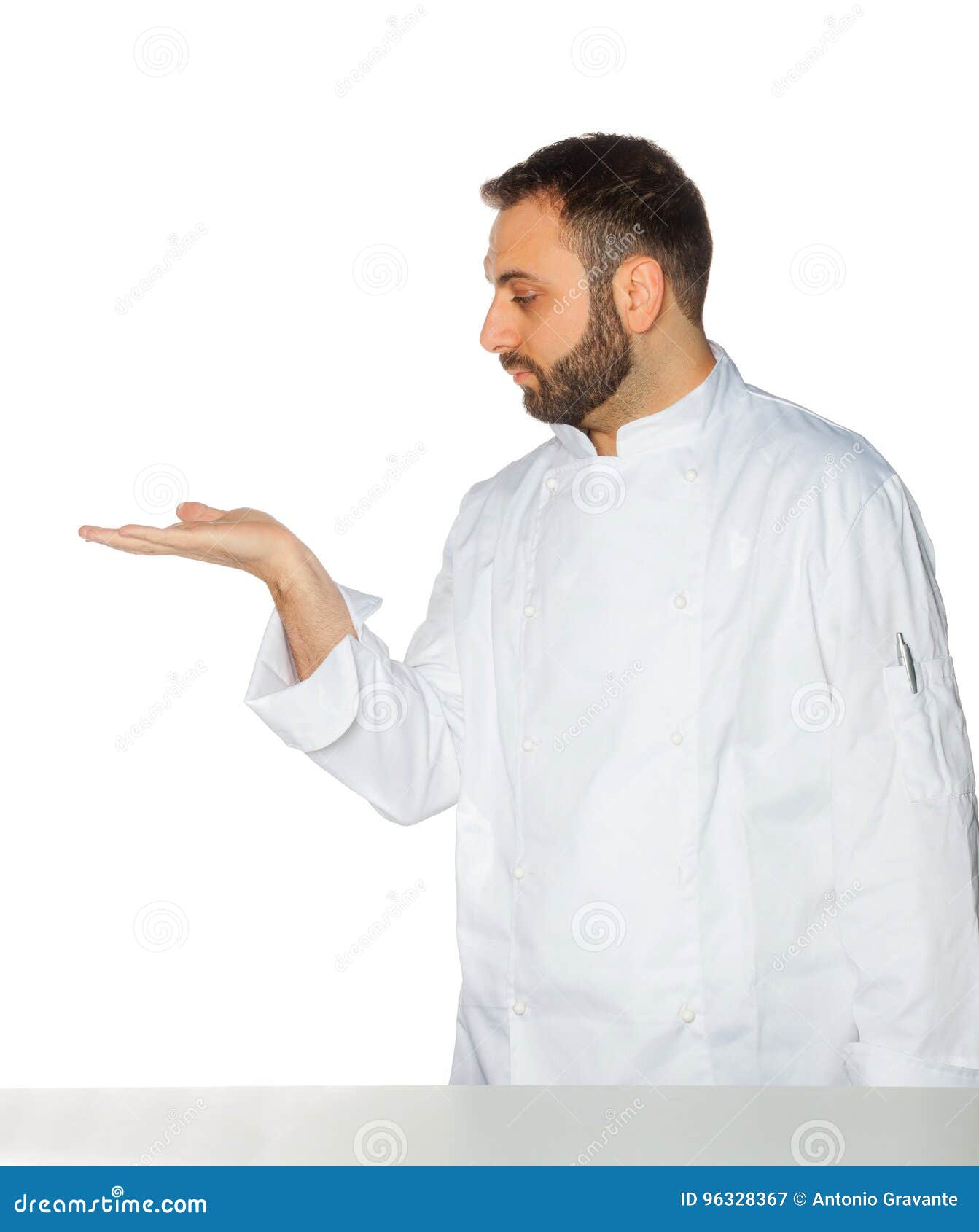 Young Chef on White Background. Stock Image - Image of male, white ...