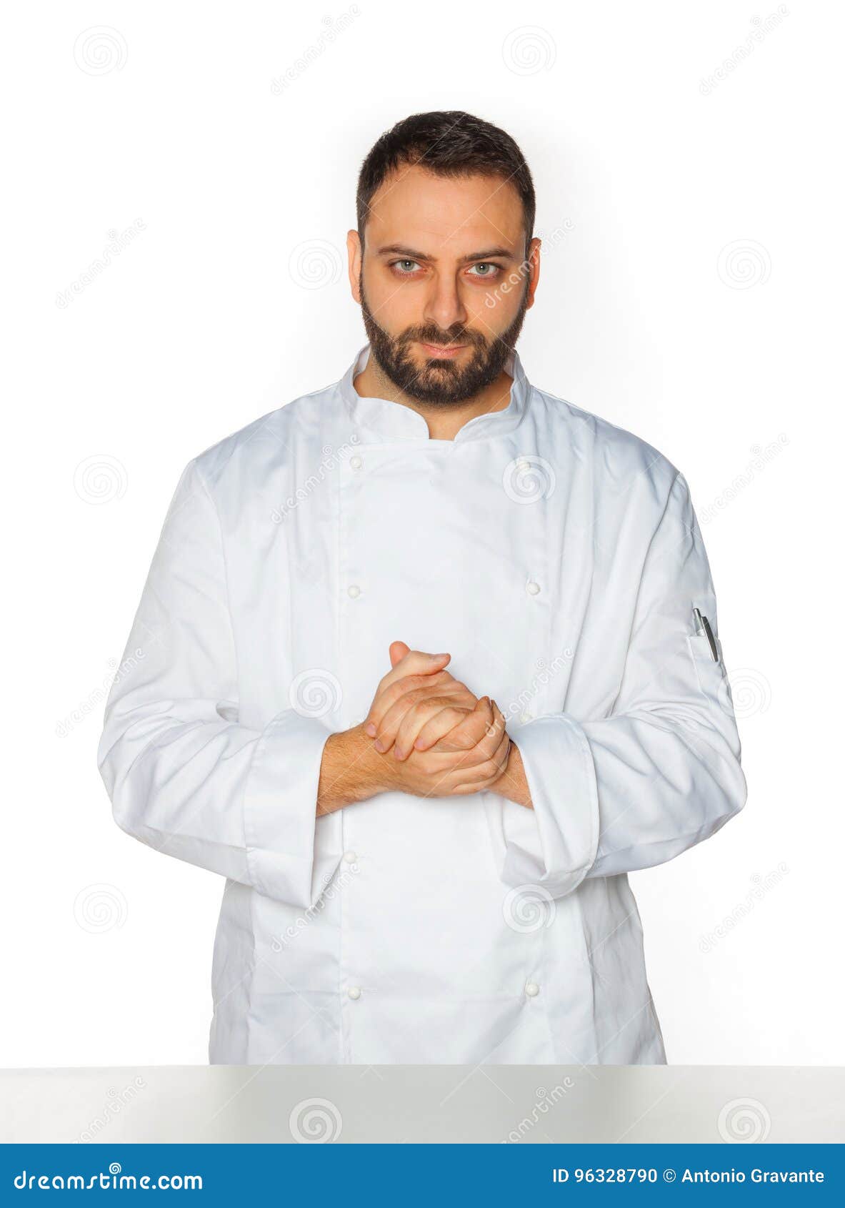 Young Chef on White Background. Stock Photo - Image of kitchen ...