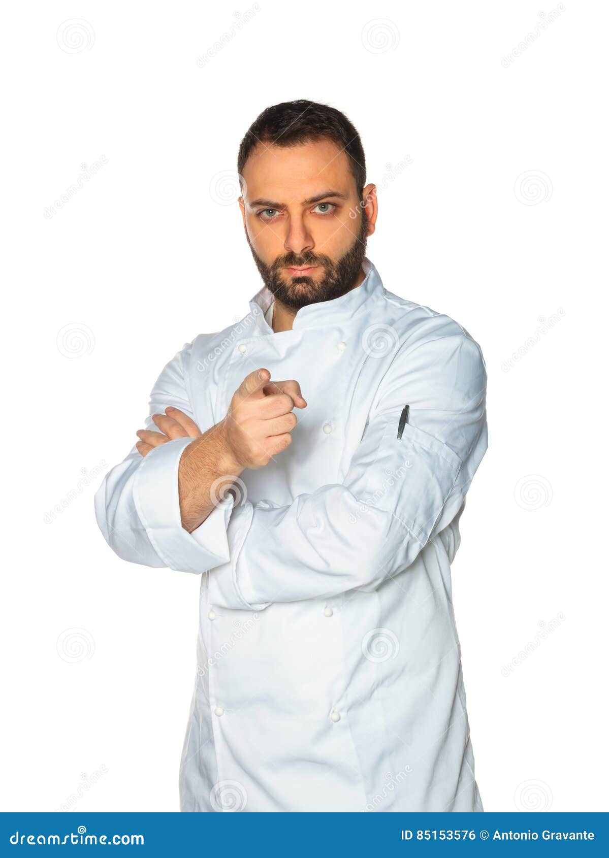 Young Chef on White Background. Stock Photo - Image of white, kitchen ...