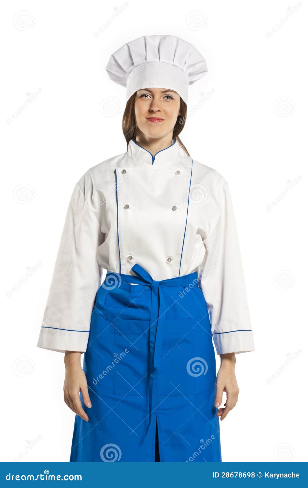 Young Chef in White Uniform Isolated on White, Studio Shot Stock Photo ...