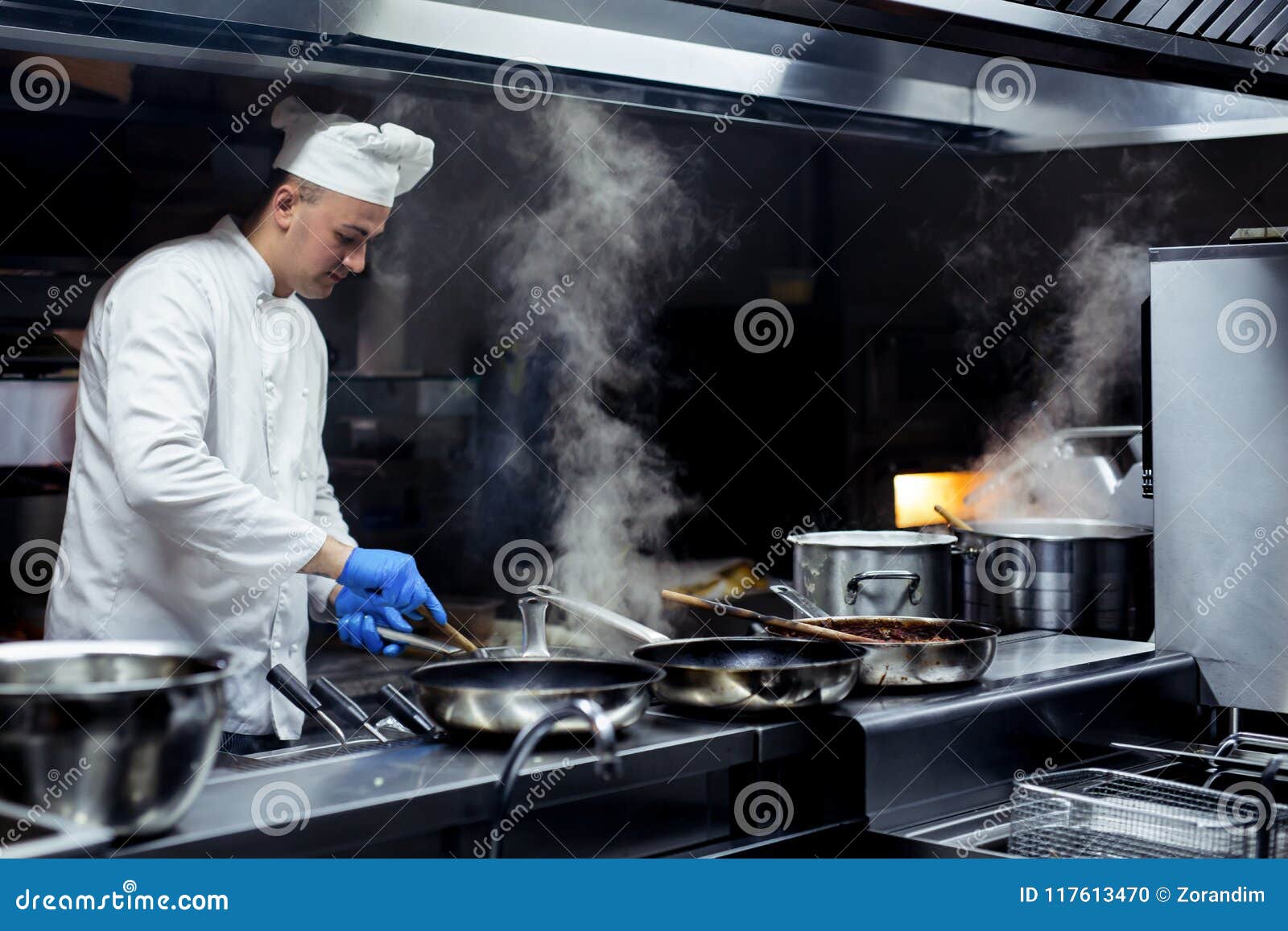 Chef Working on the Kitchen Stock Photo - Image of cook, caucasian ...