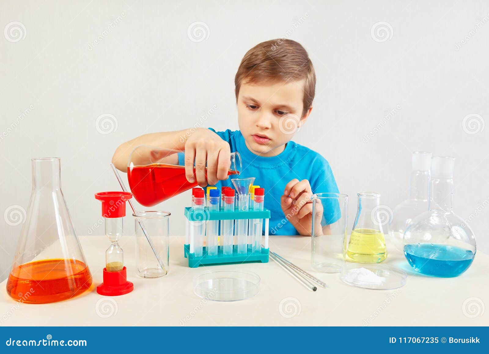 Young Chemist Doing Chemical Experiments in Laboratory Stock Image ...