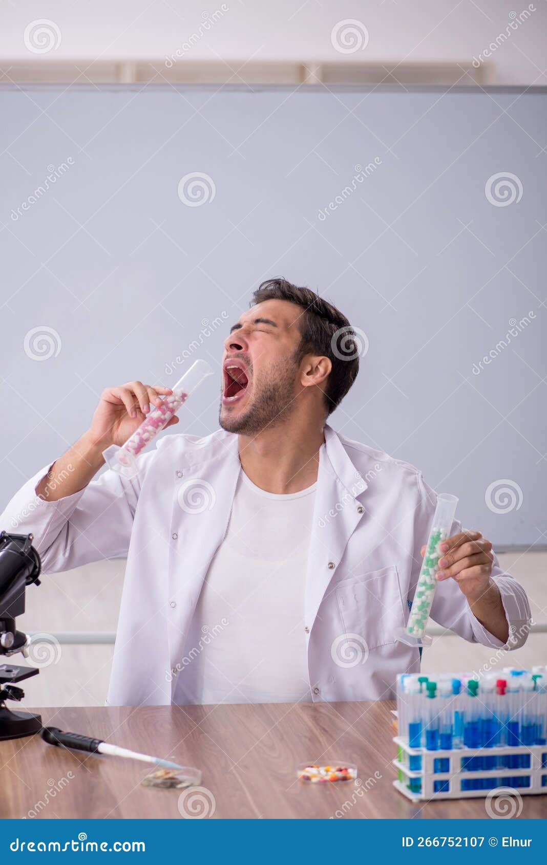 Young Male Chemist in Front of White Board Stock Image - Image of ...