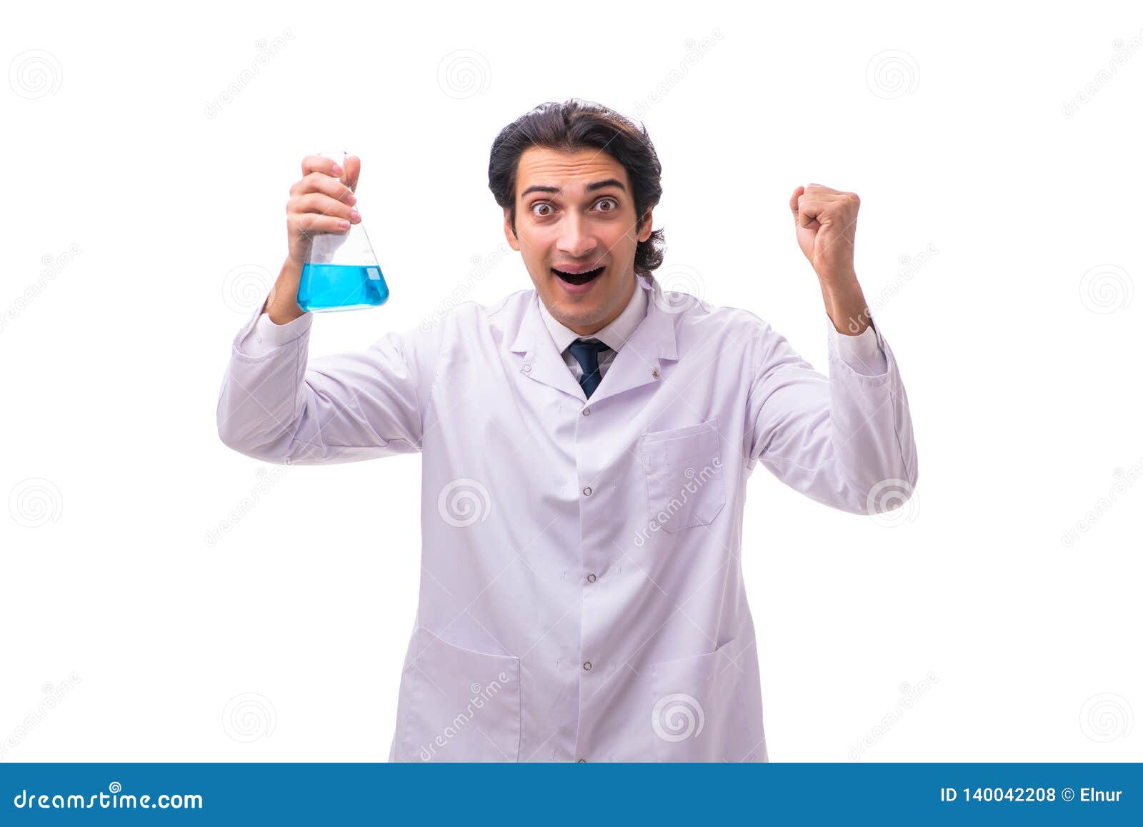 The Young Chemist Isolated on White Background Stock Photo - Image of ...