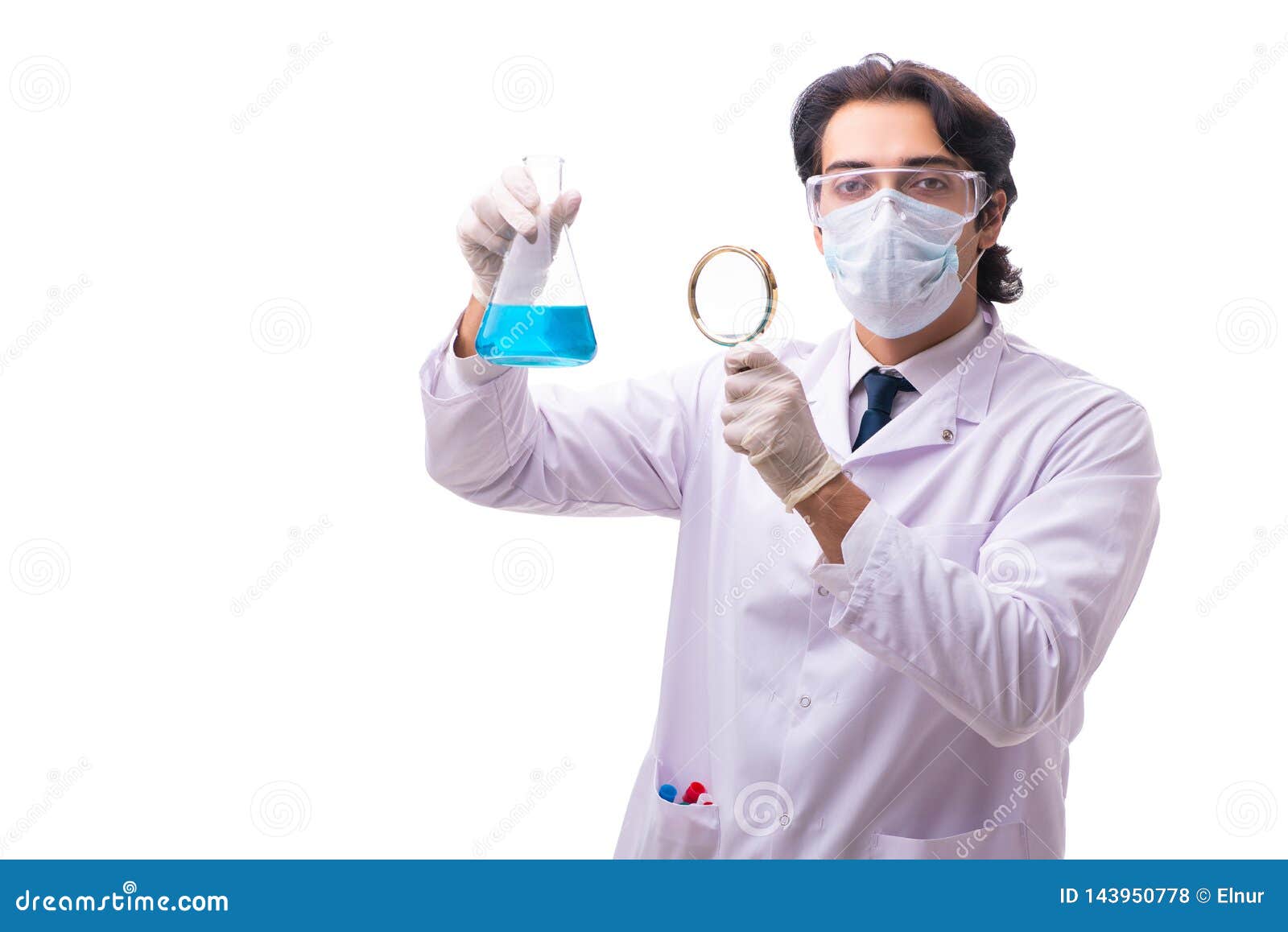 The Young Chemist Isolated On White Background Stock Photo - Image of ...