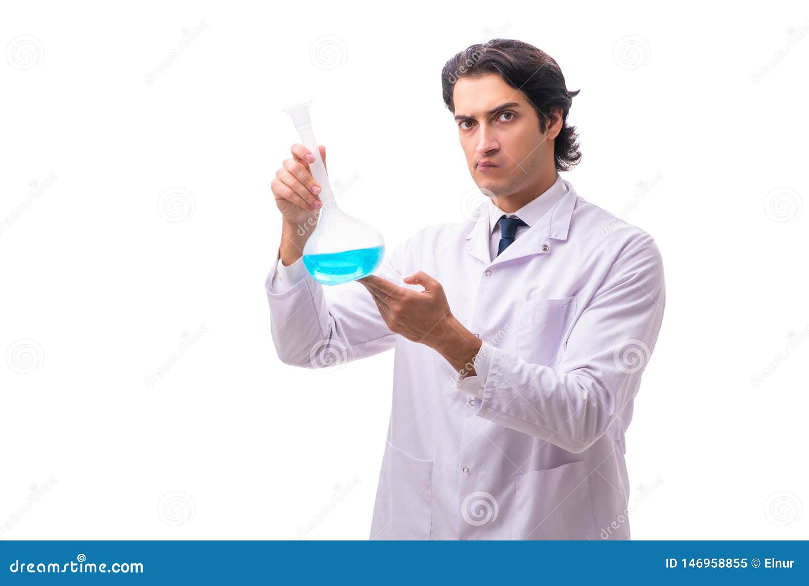 The Young Chemist Isolated on White Background Stock Image - Image of ...