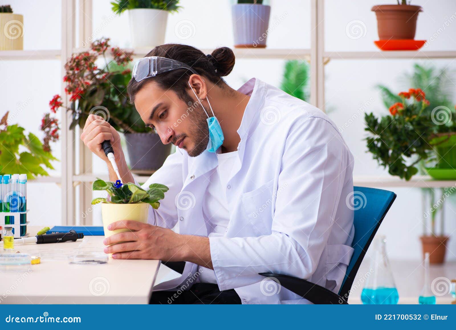 Young Male Chemist Perfumer Working in the Lab Stock Photo - Image of ...