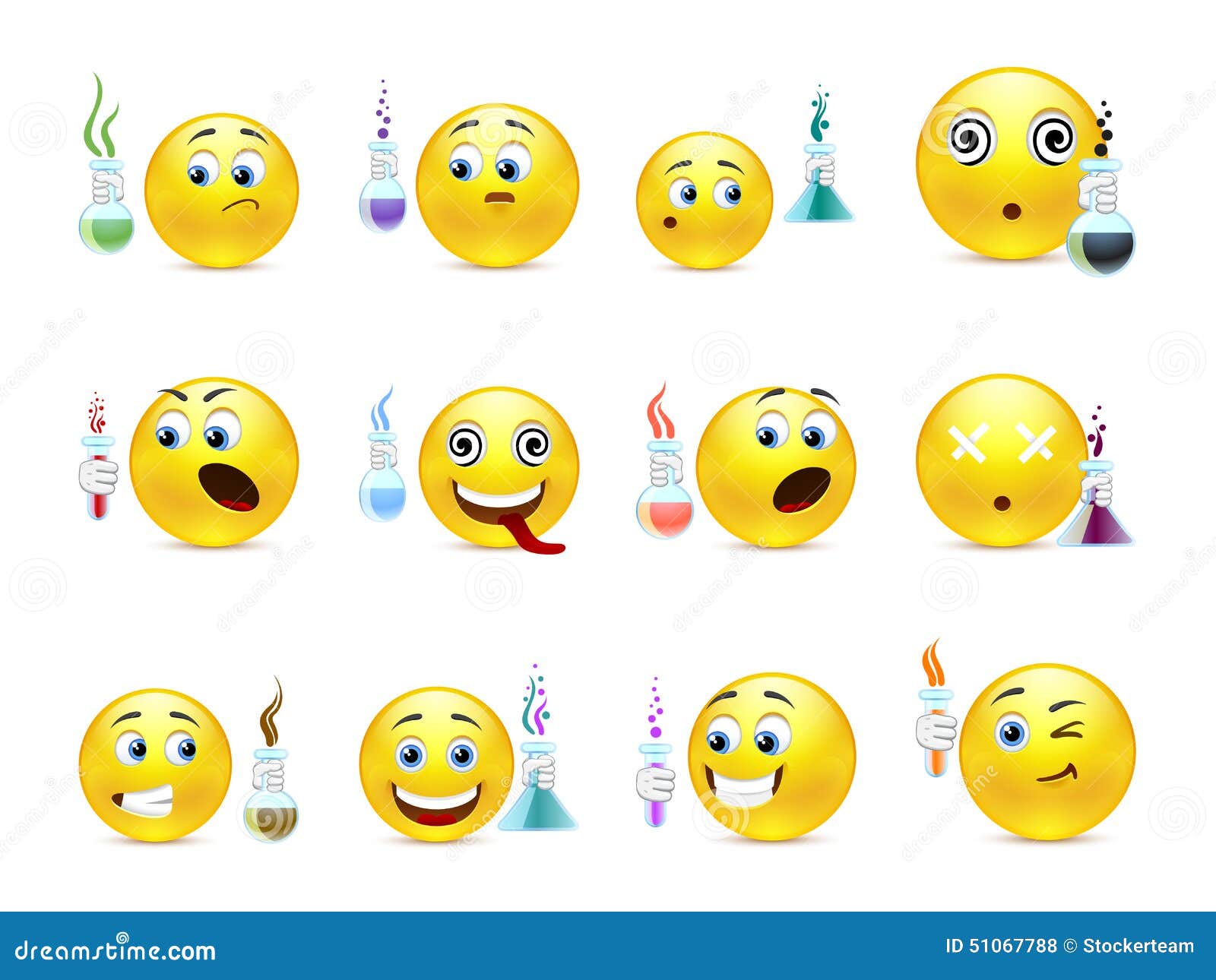 Young chemists smilies stock illustration. Illustration of purple ...
