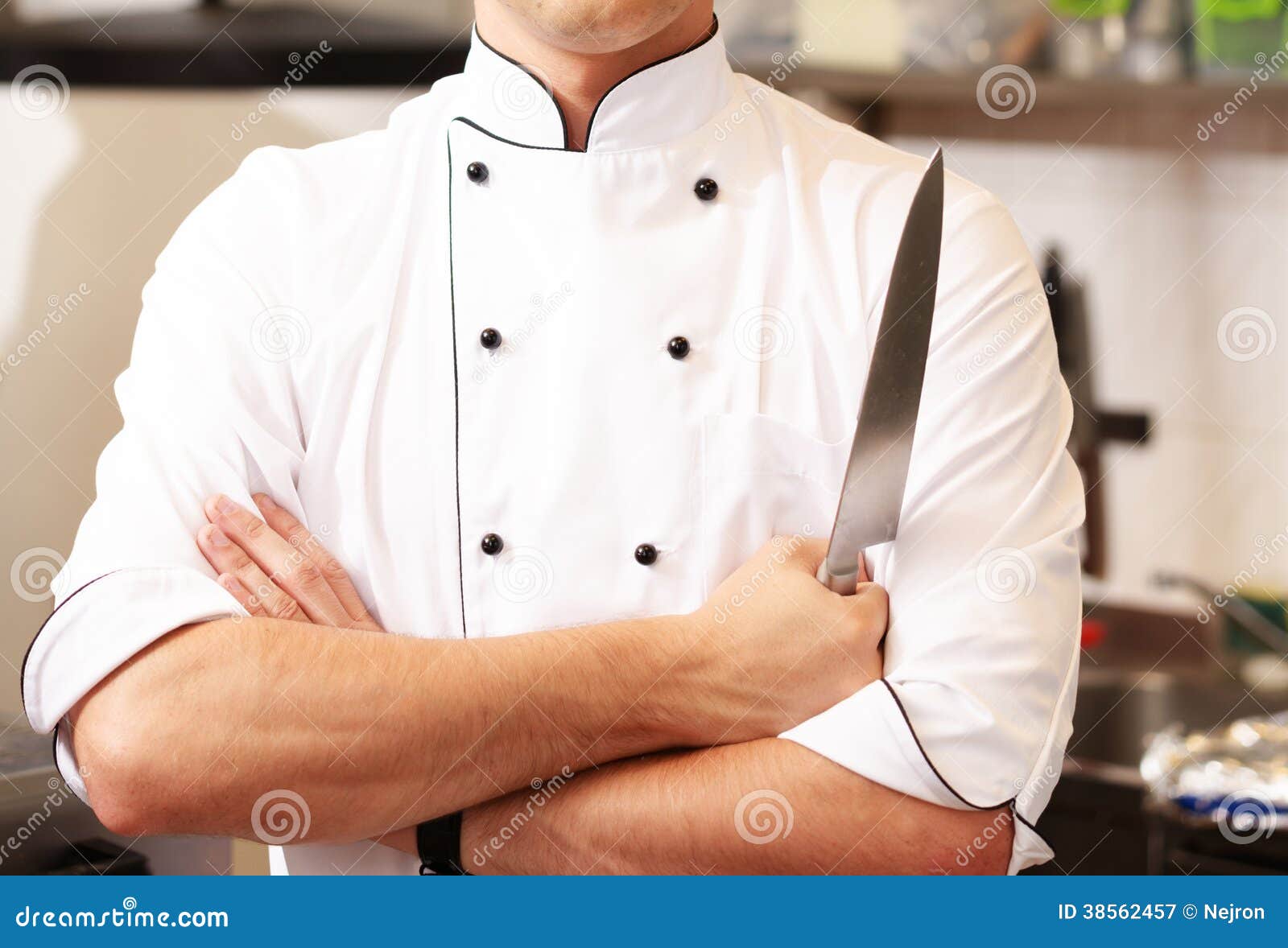 Young Chief Cook in Restaurant Stock Image - Image of uniform, knife ...