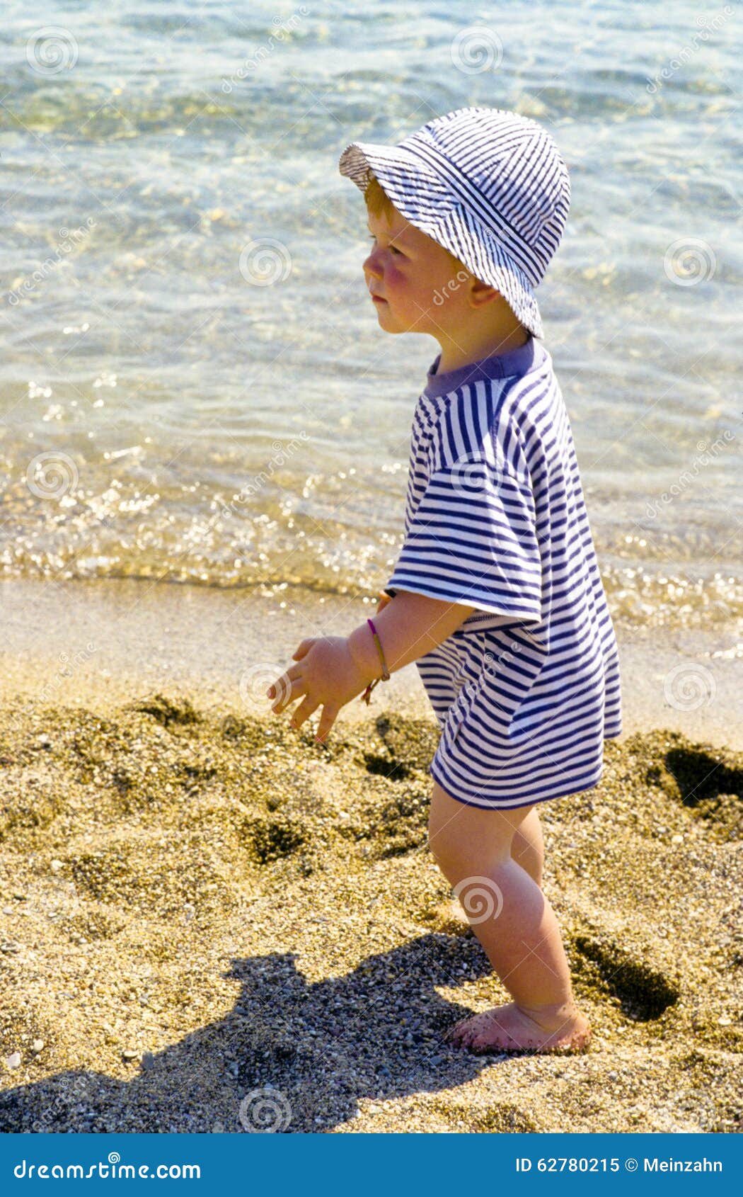 Young Child Boy Enjoys the Beach Stock Image - Image of cute, child ...