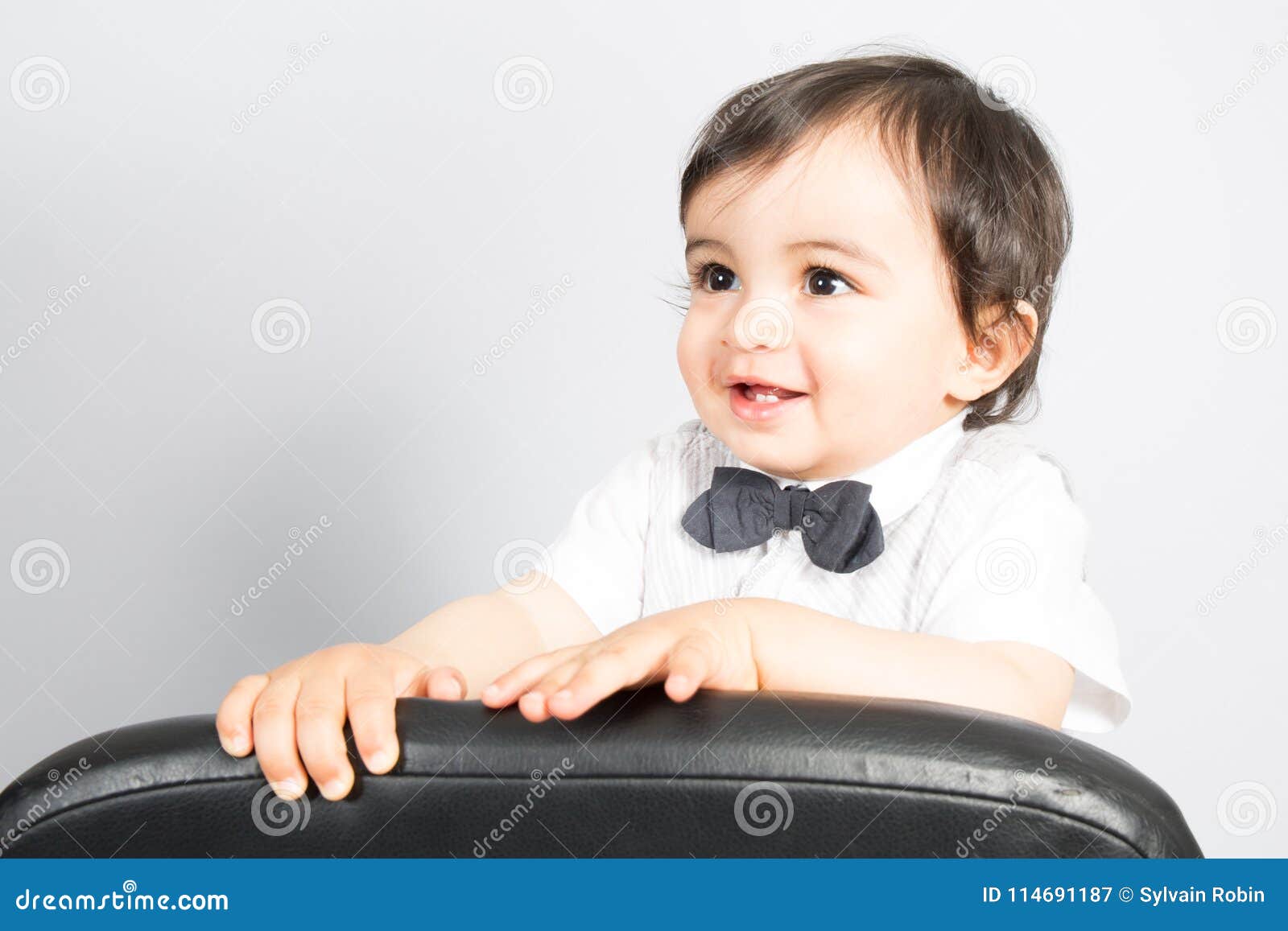 Young Child Boy Indoor Standing on Chairs Stock Image - Image of ...