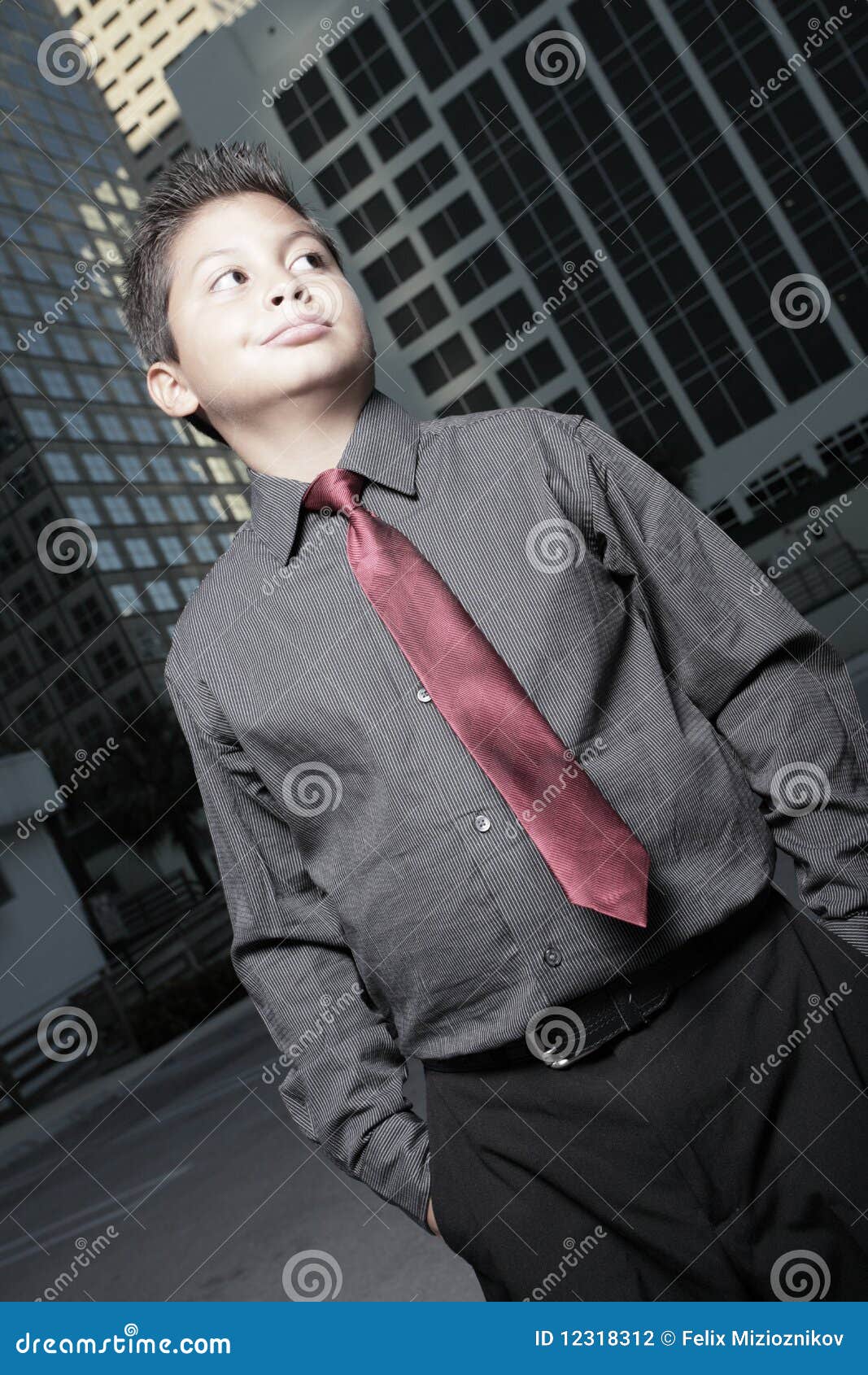 Young Child Businessman Downtown Stock Photo - Image of vertical, hands ...