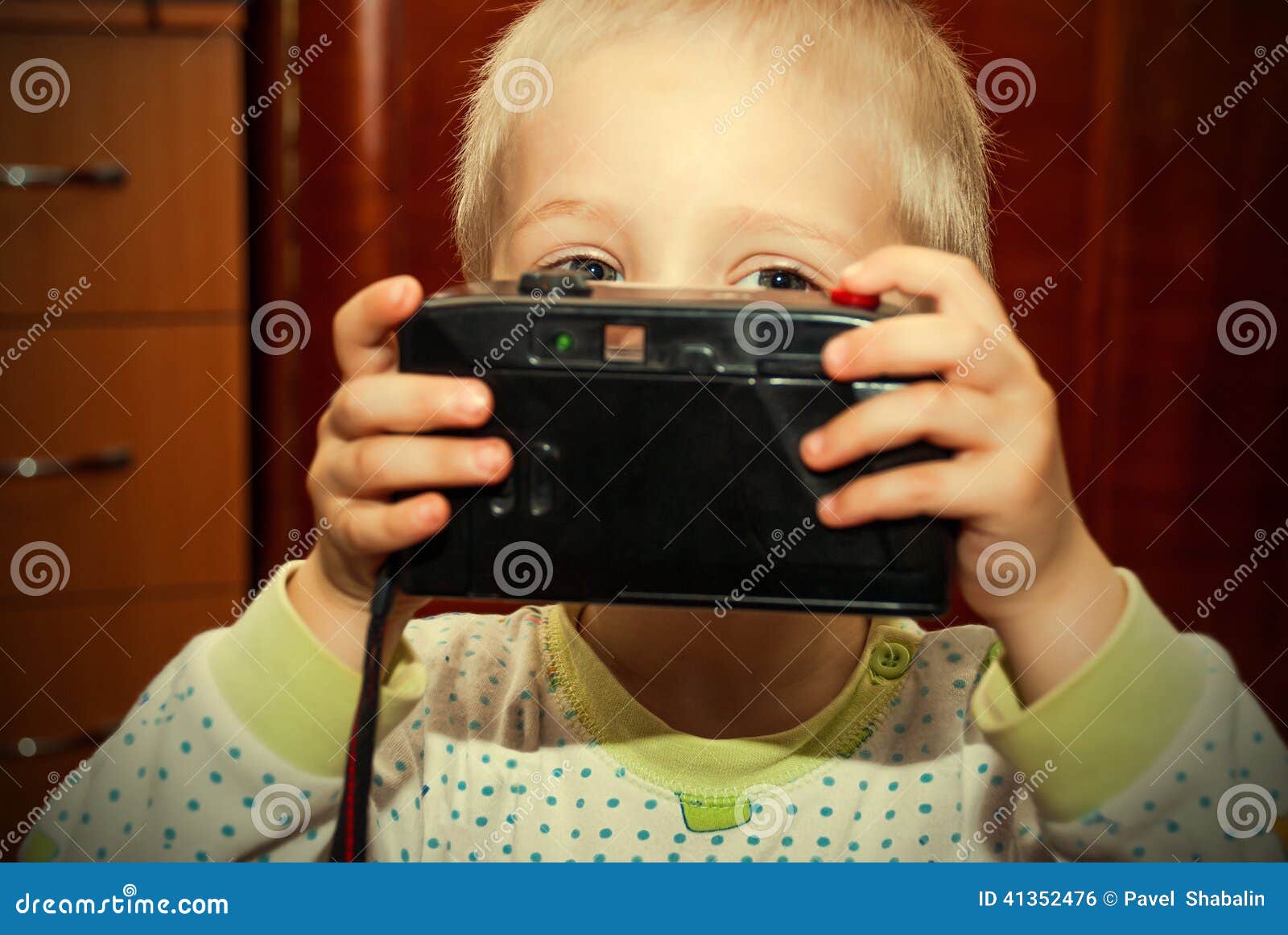Young child with camera stock photo. Image of leisure - 41352476