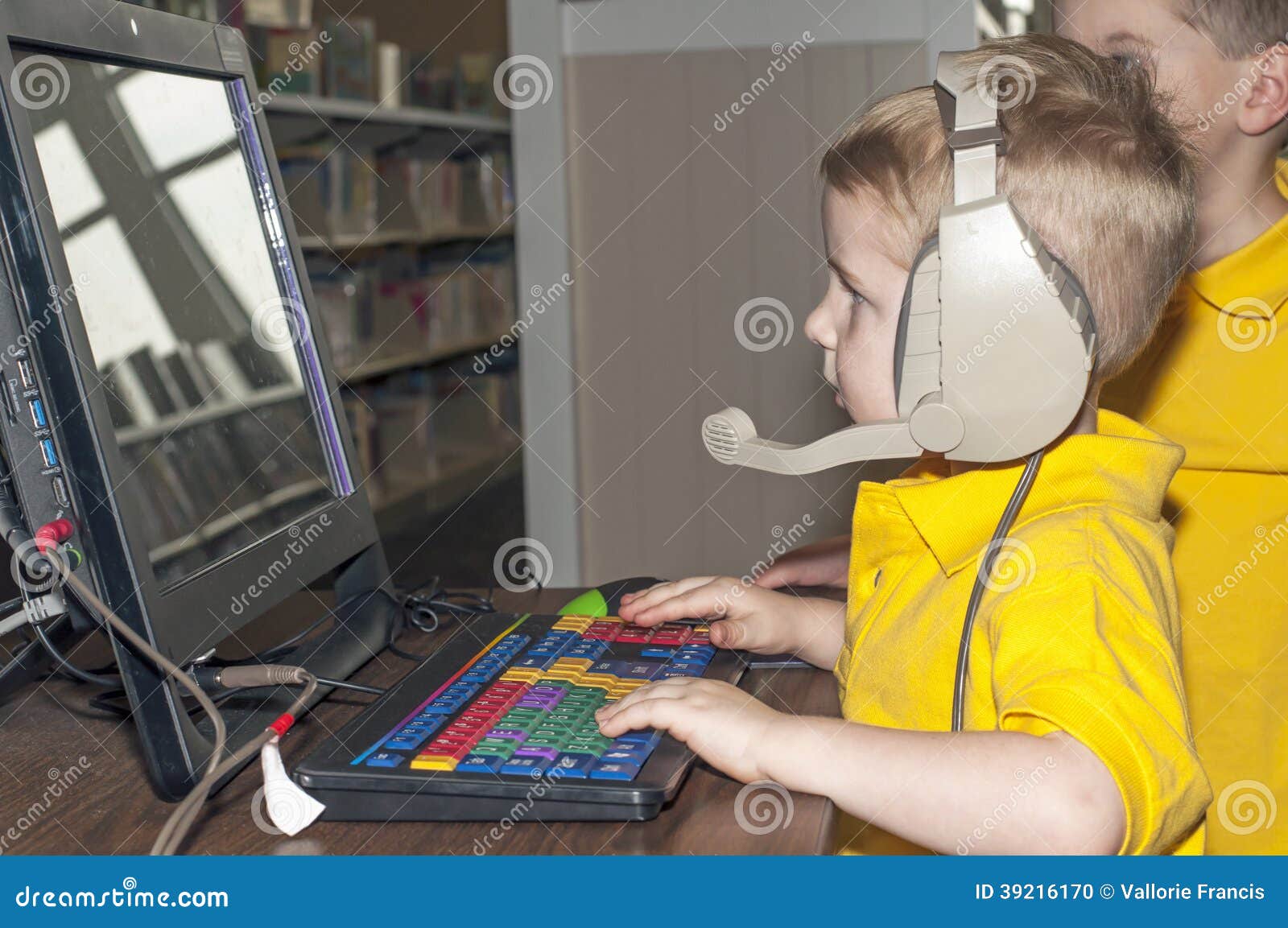 Young Child Using a Computer Stock Photo - Image of kids, computer ...