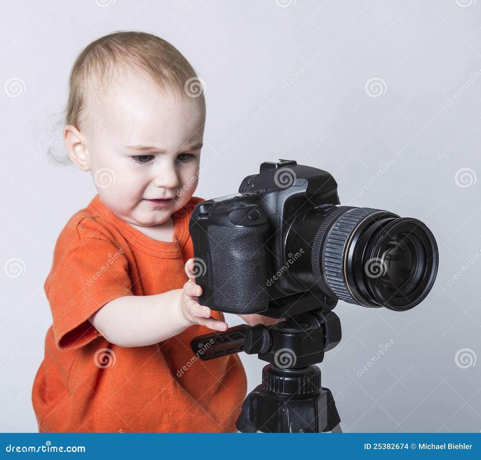 Young Child with Digital Camera Stock Photo - Image of lens ...