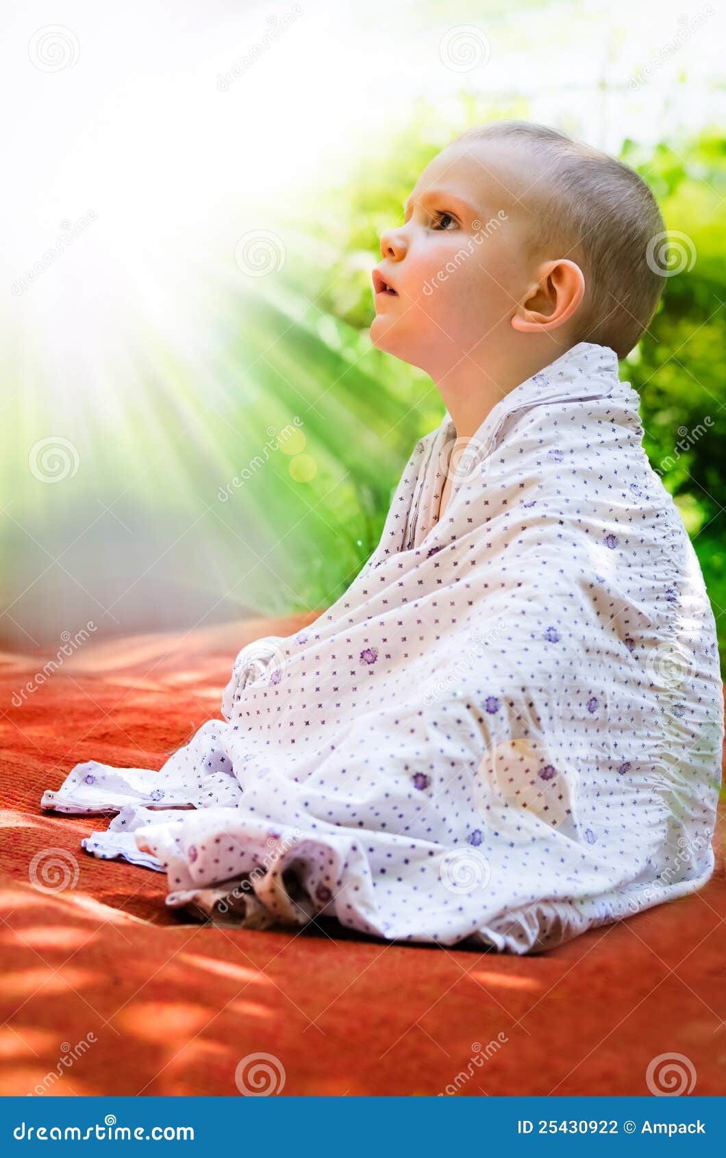 Young Child Looking in Awe at the Sun Stock Photo - Image of orange ...