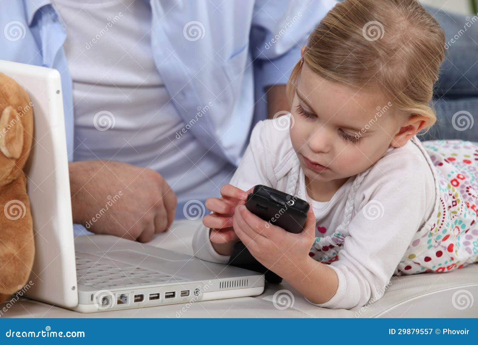 Child Playing with Mobile Phone Stock Image - Image of inquisitive ...