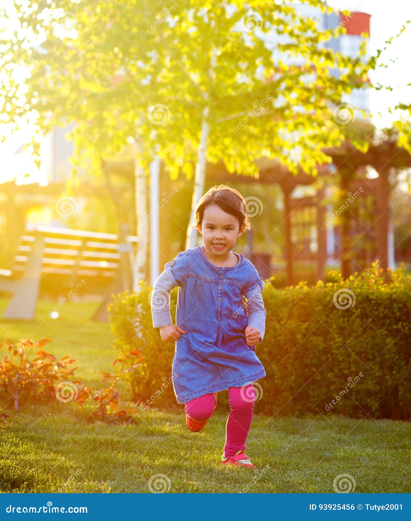 Young Child Running through Grass Stock Photo - Image of young, toddler ...