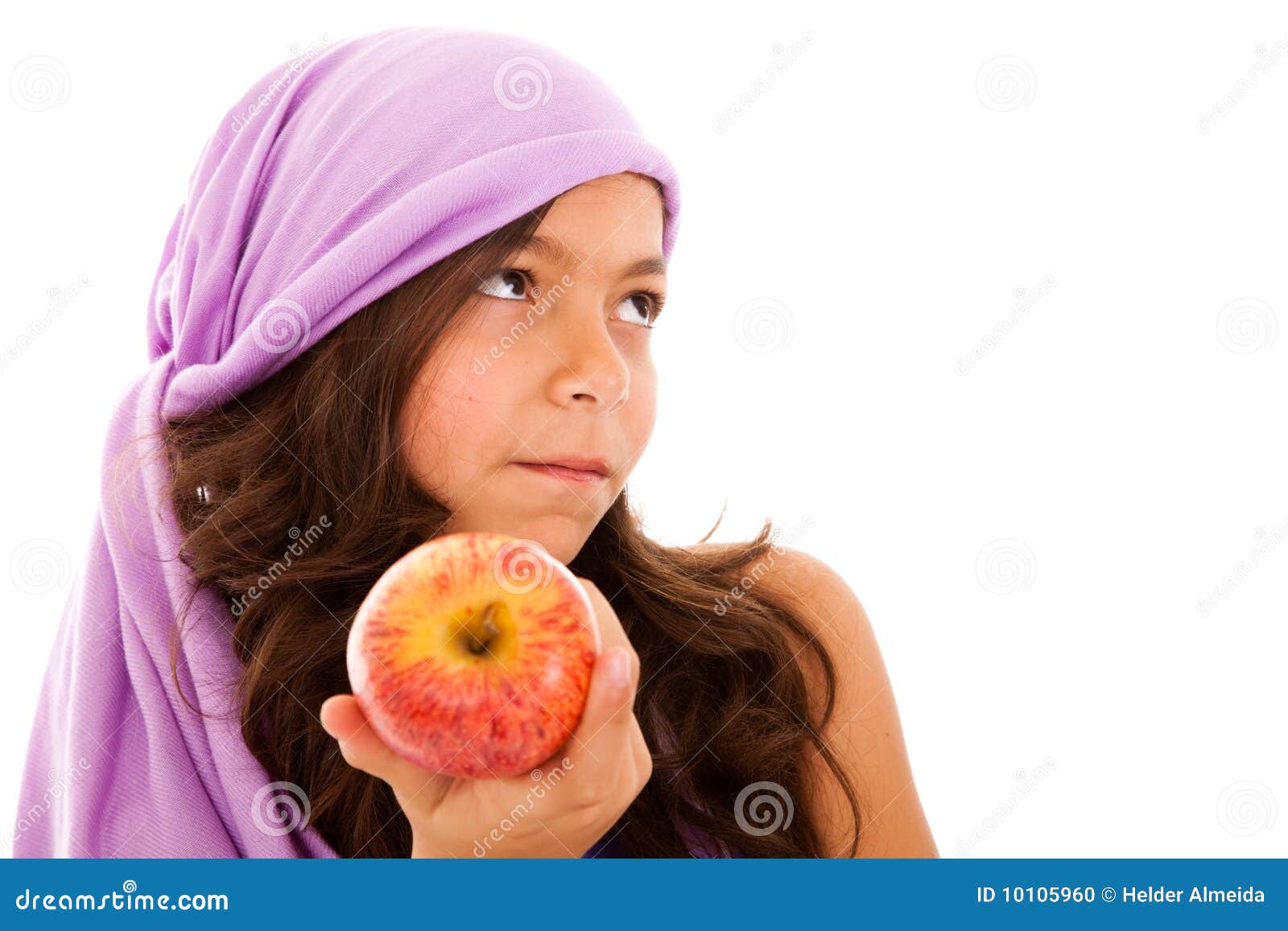 Young Child Showing a Red Apple Stock Photo - Image of food, female ...
