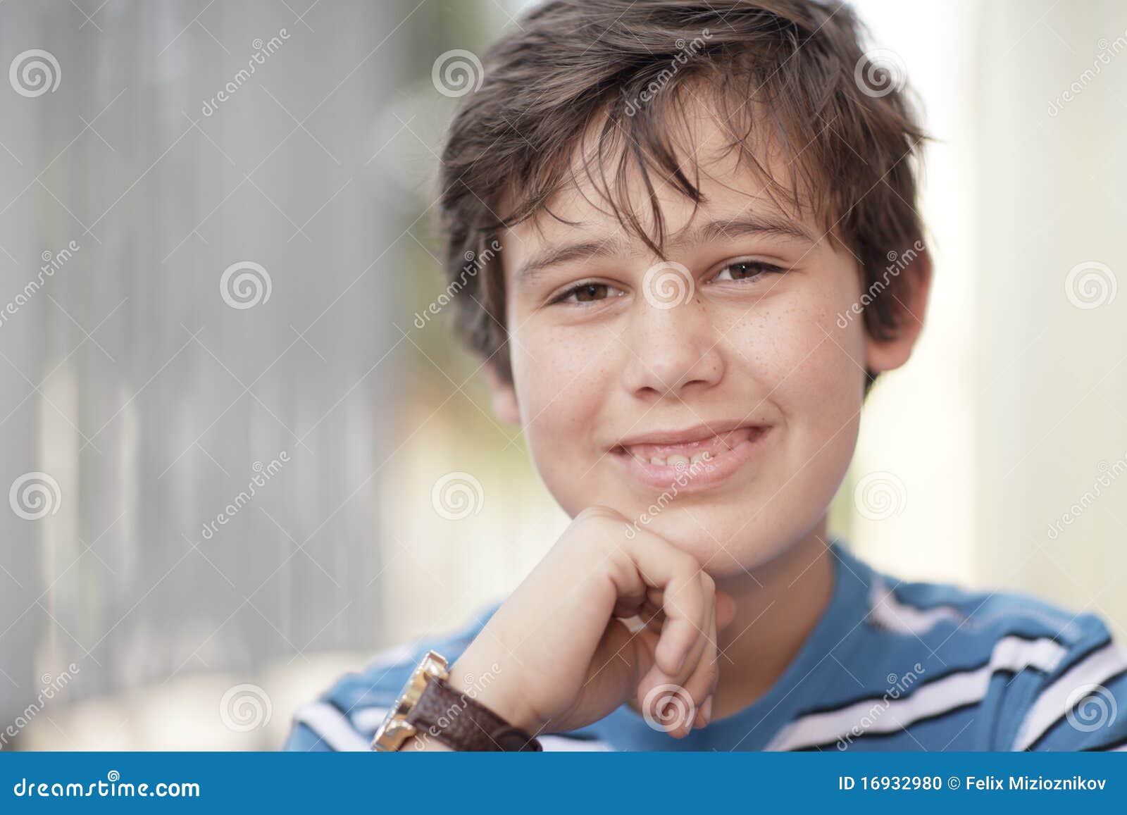 Young child smiling stock photo. Image of headshot, twelve - 16932980