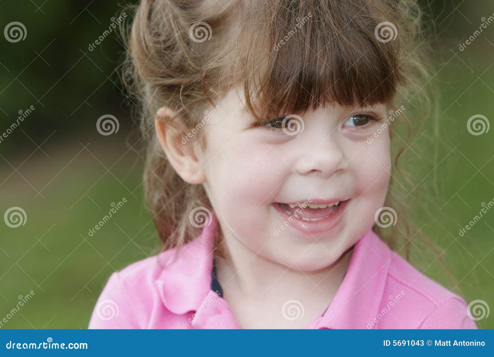 Young child smiling stock image. Image of brunette, summer - 5691043