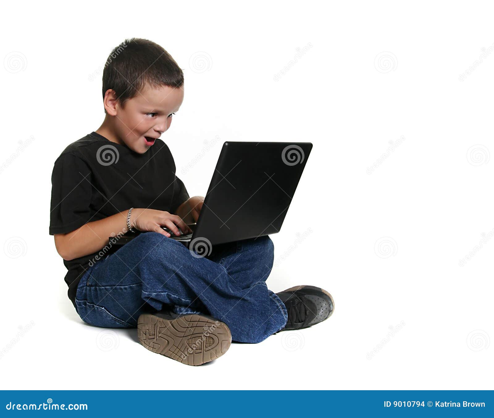 Young Child Working on Laptop Computer Stock Photo - Image of concepts ...