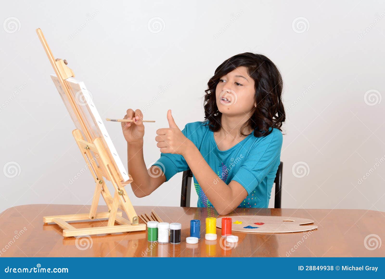 Young Child Working on Painting Stock Photo - Image of class, activity ...