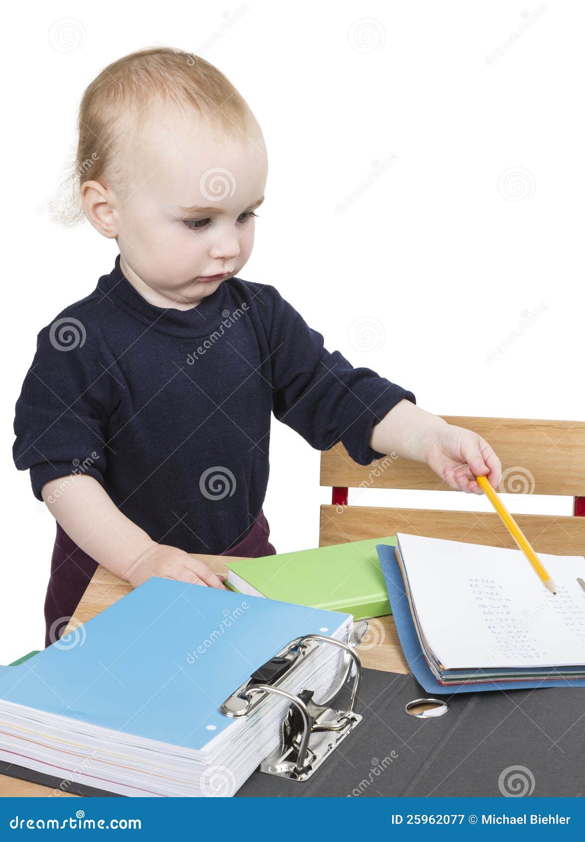 Young Child at Writing Desk Stock Image - Image of agency, papers: 25962077