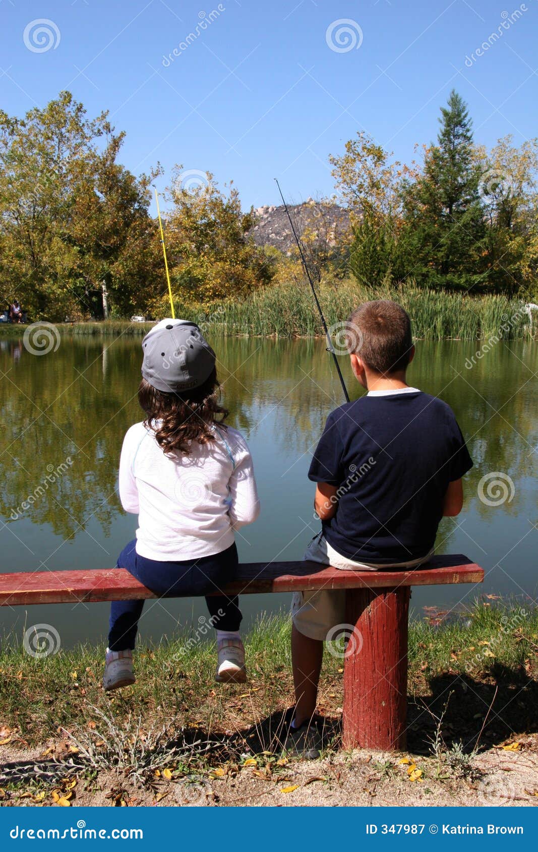 Young children fishing stock image. Image of angler, happy - 347987