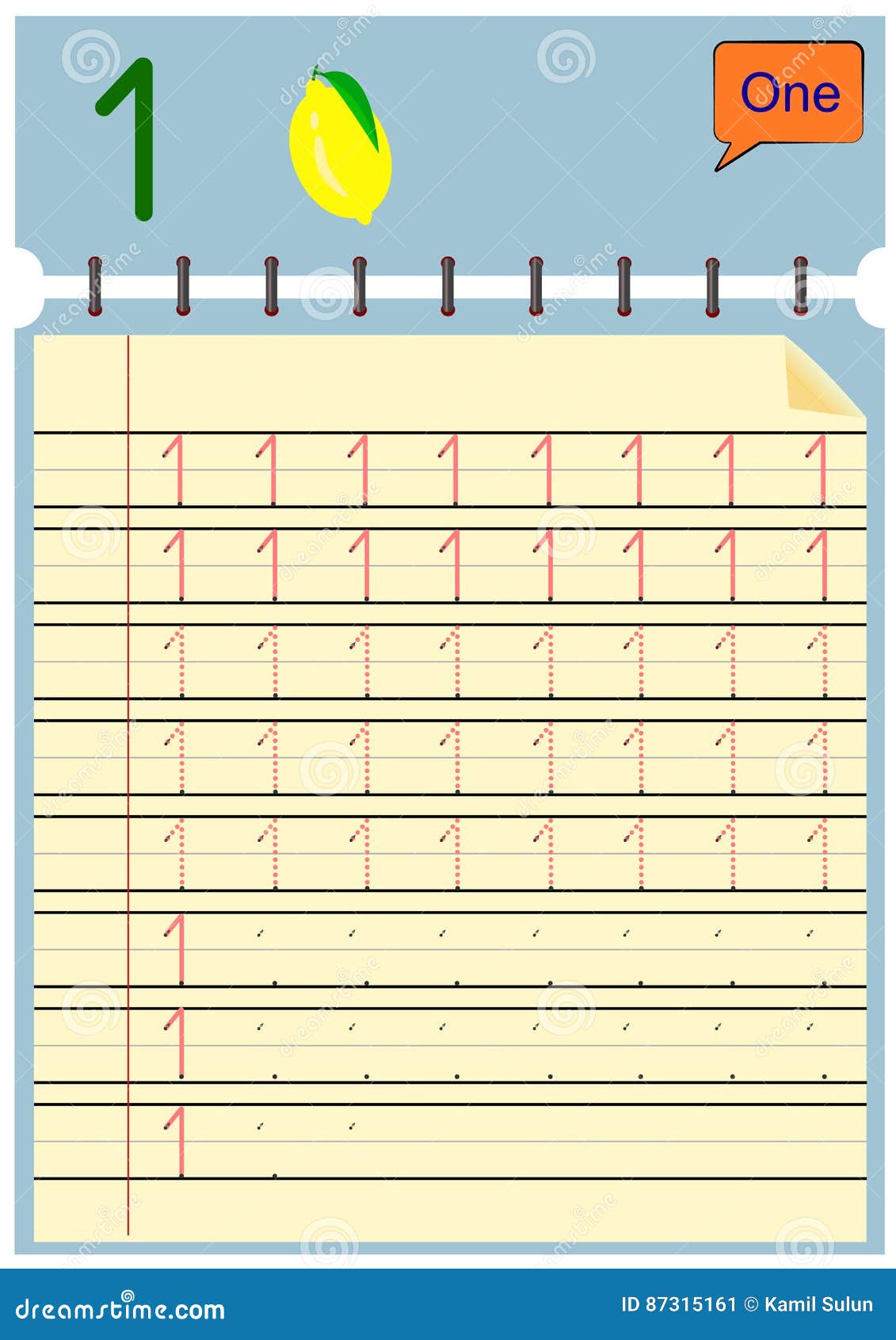 Young Children Learn To Write Numbers, Homework for Kids Stock ...