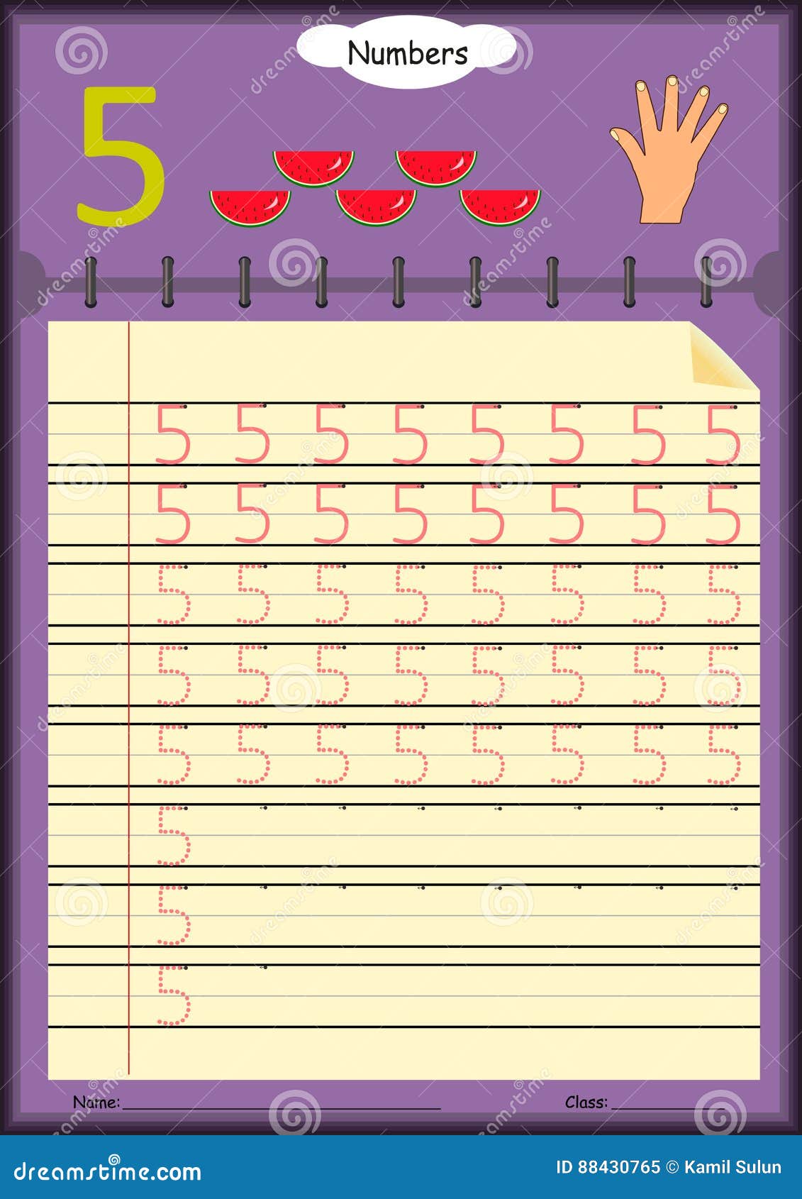 Young Children Learn To Write Numbers, Homework for Kids Stock ...