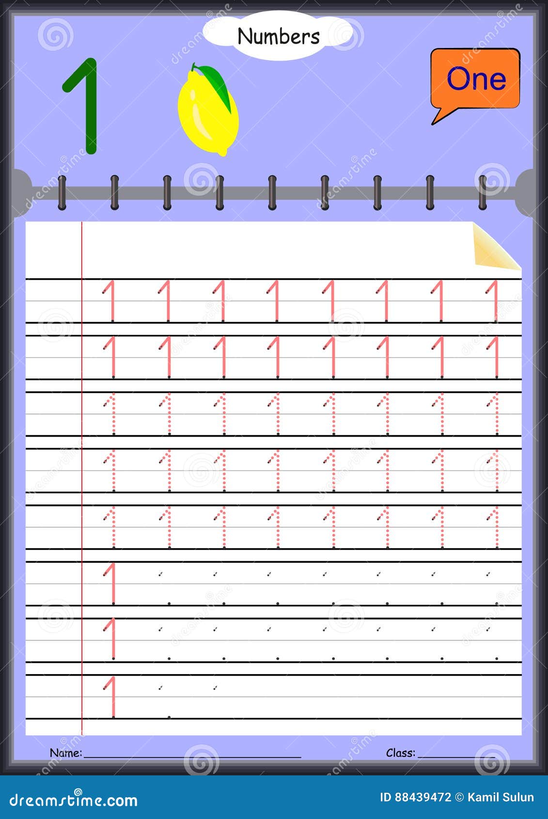 Young Children Learn To Write Numbers, Homework for Kids Stock ...