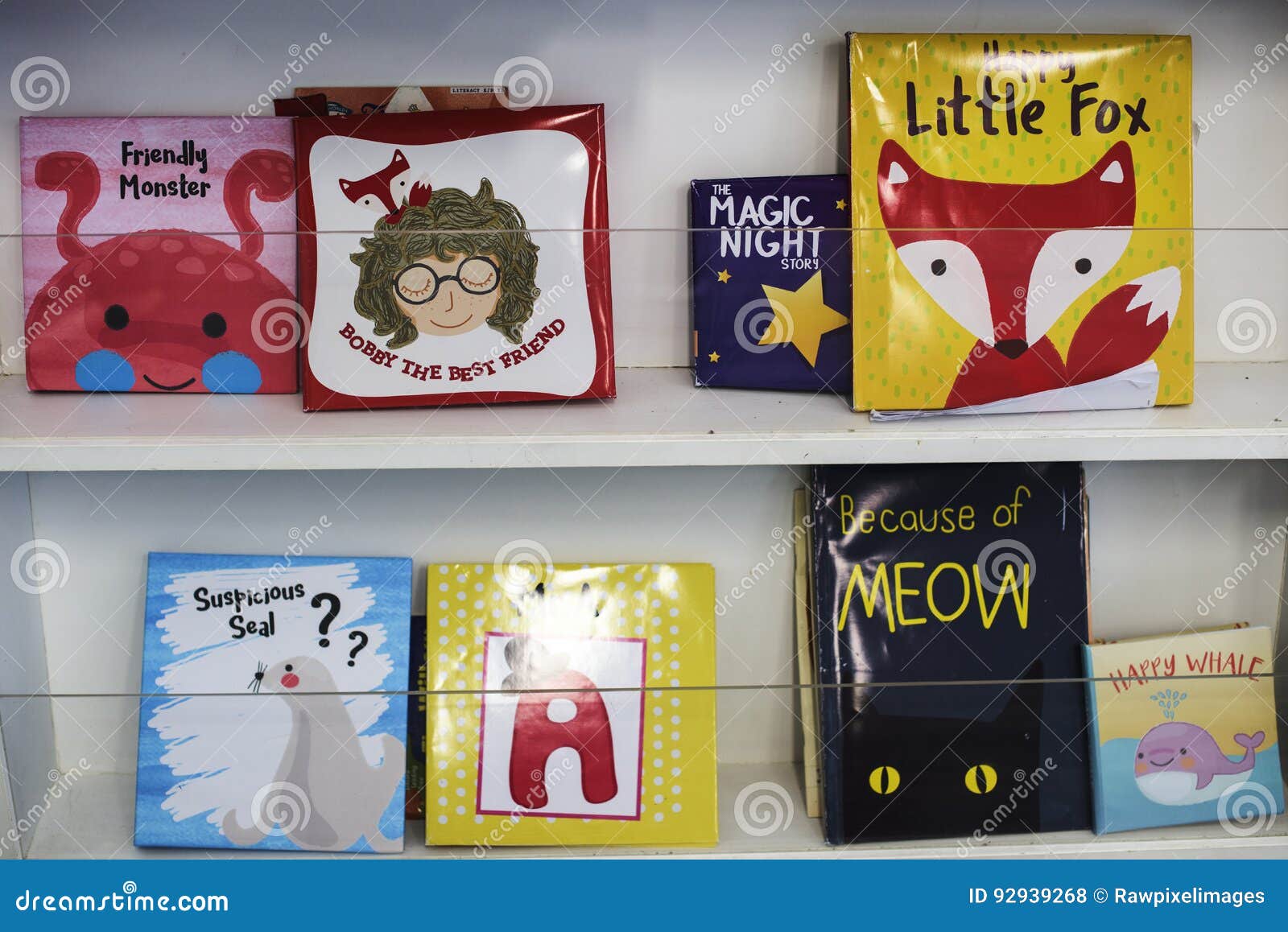 Young Children Story Book on the Shelf Editorial Stock Photo - Image of ...