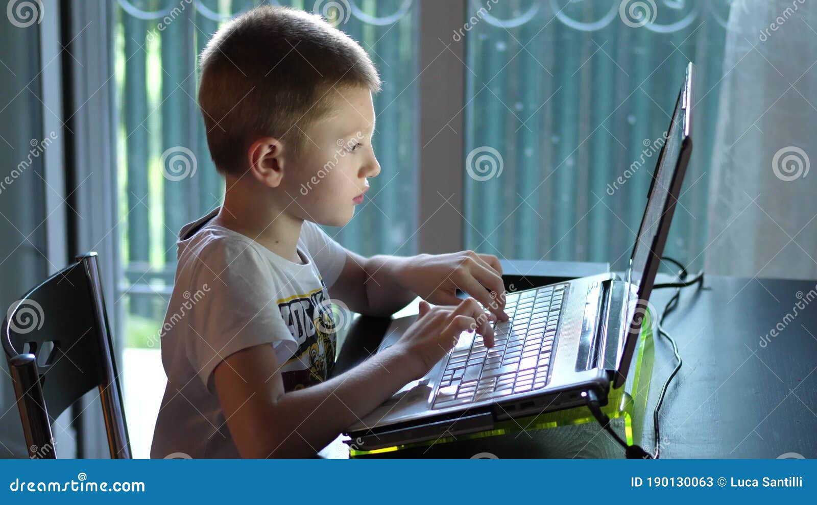 Young Children Using Computer To Do Homework Stock Video - Video of ...