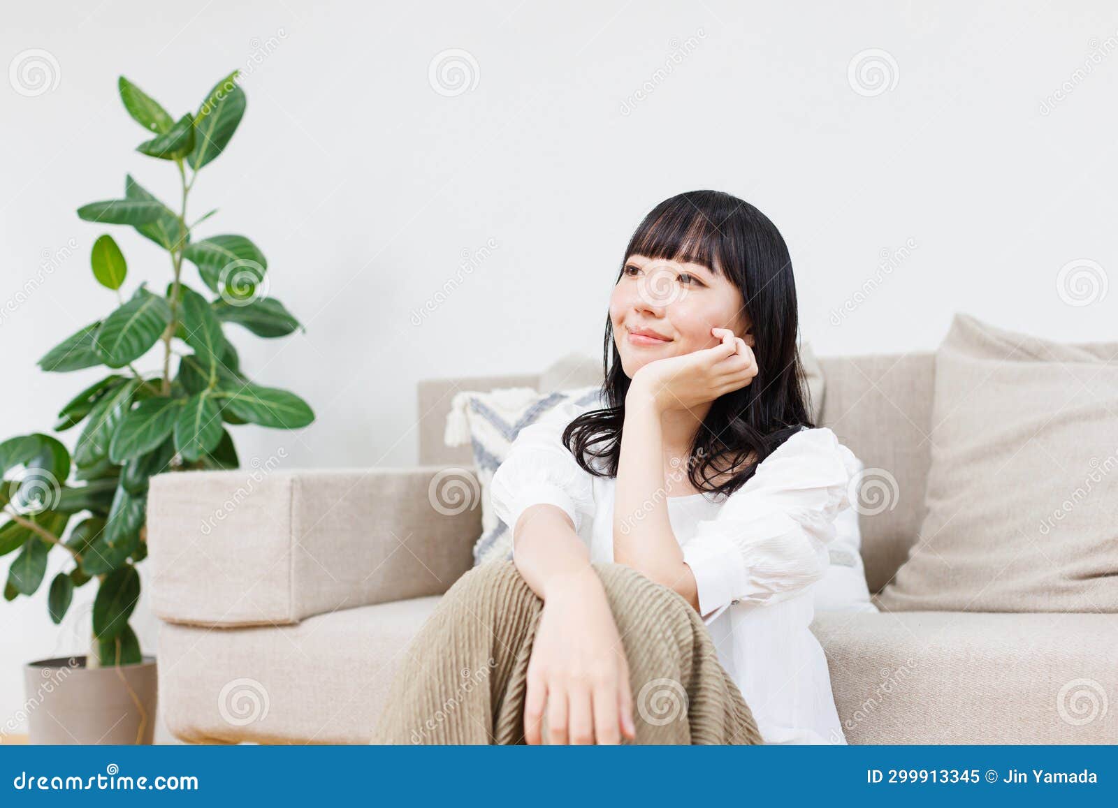 Young chilling at home stock image. Image of daydreaming - 299913345