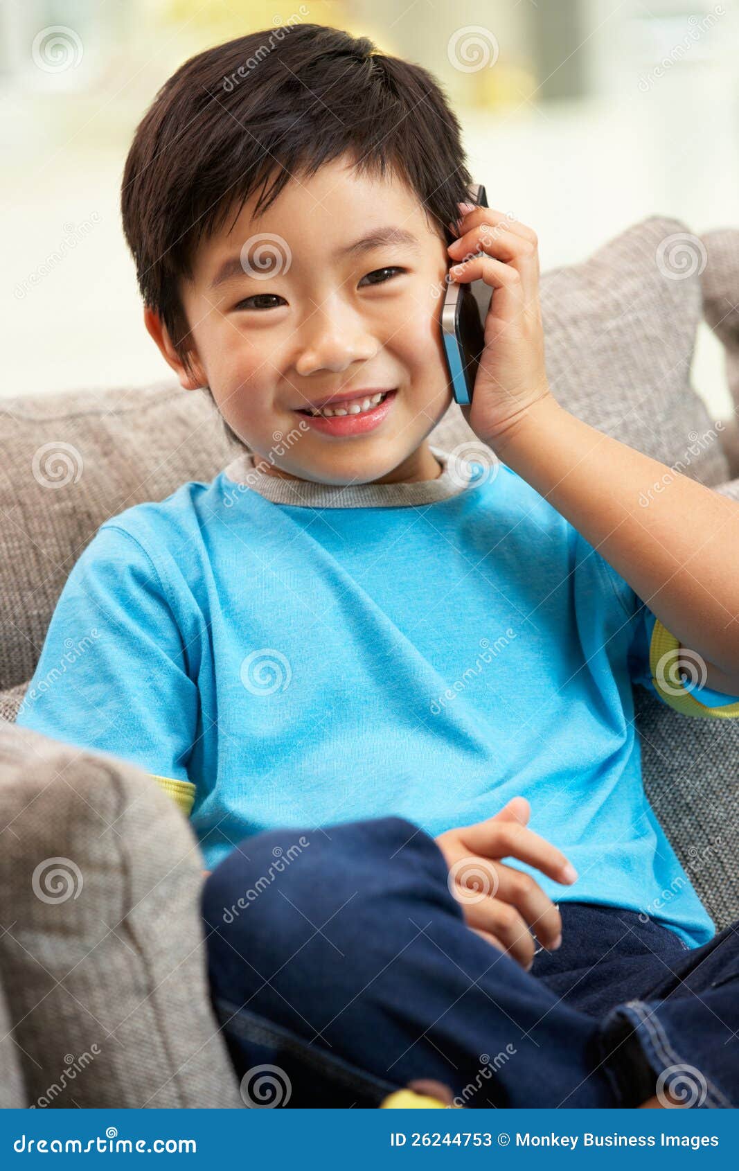 Young Chinese Boy Using Mobile Phone Stock Image - Image of smartphone ...