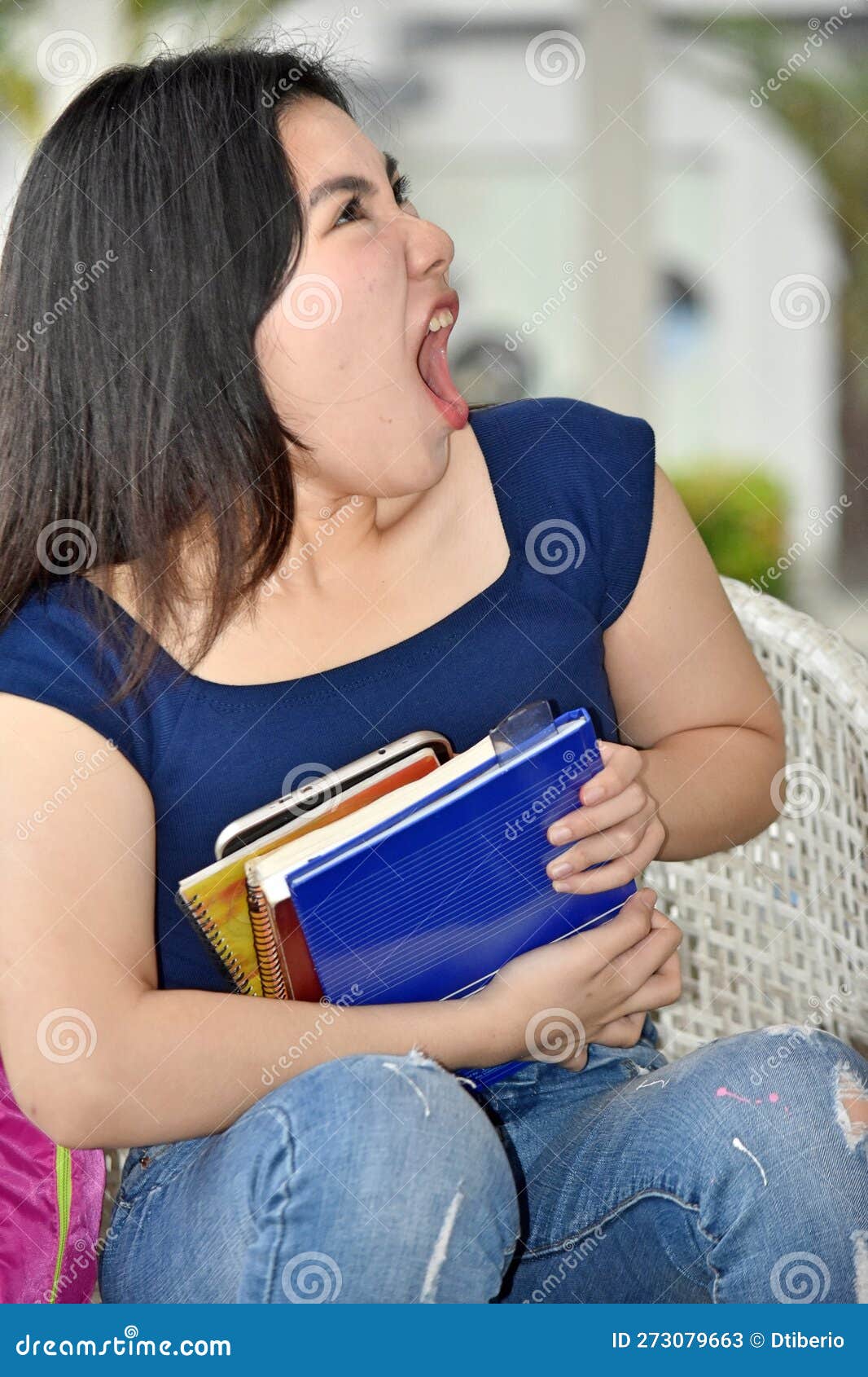 Young Chinese Girl Student Under Stress Stock Image - Image of chinese ...