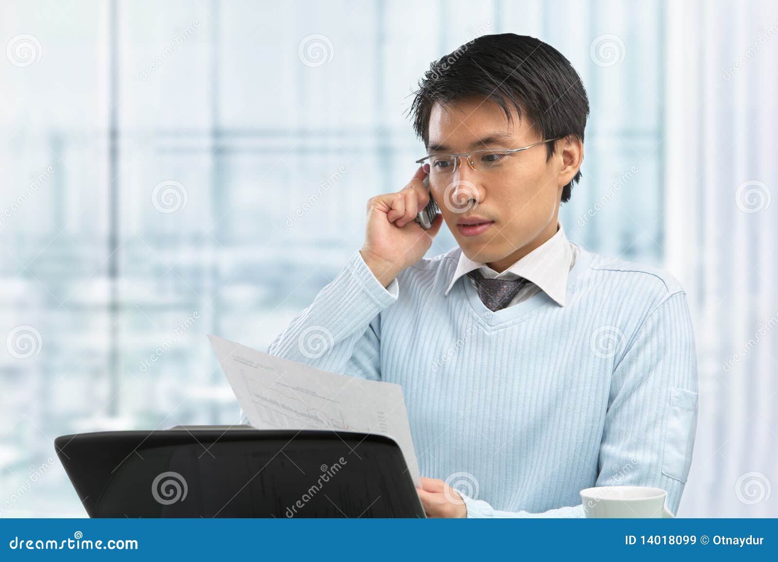 Young Chinese Male Working in Office Stock Image - Image of casual ...