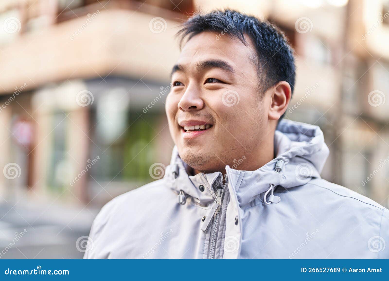 Young Chinese Man Smiling Confident Standing at Street Stock Image ...
