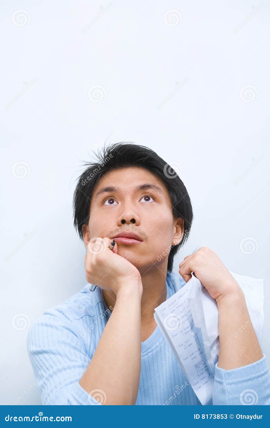 Young Chinese Scholar Thinking Hard Stock Image - Image of bachelor ...