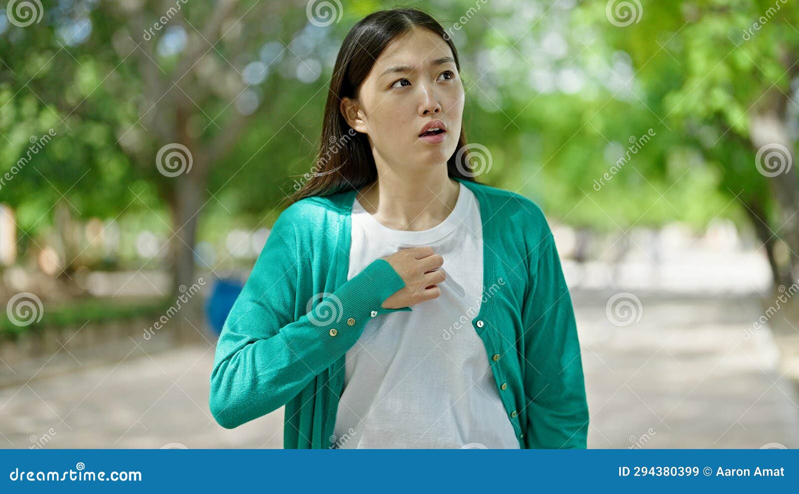 Young Chinese Woman Sweating at Park Stock Image - Image of asia, adult ...