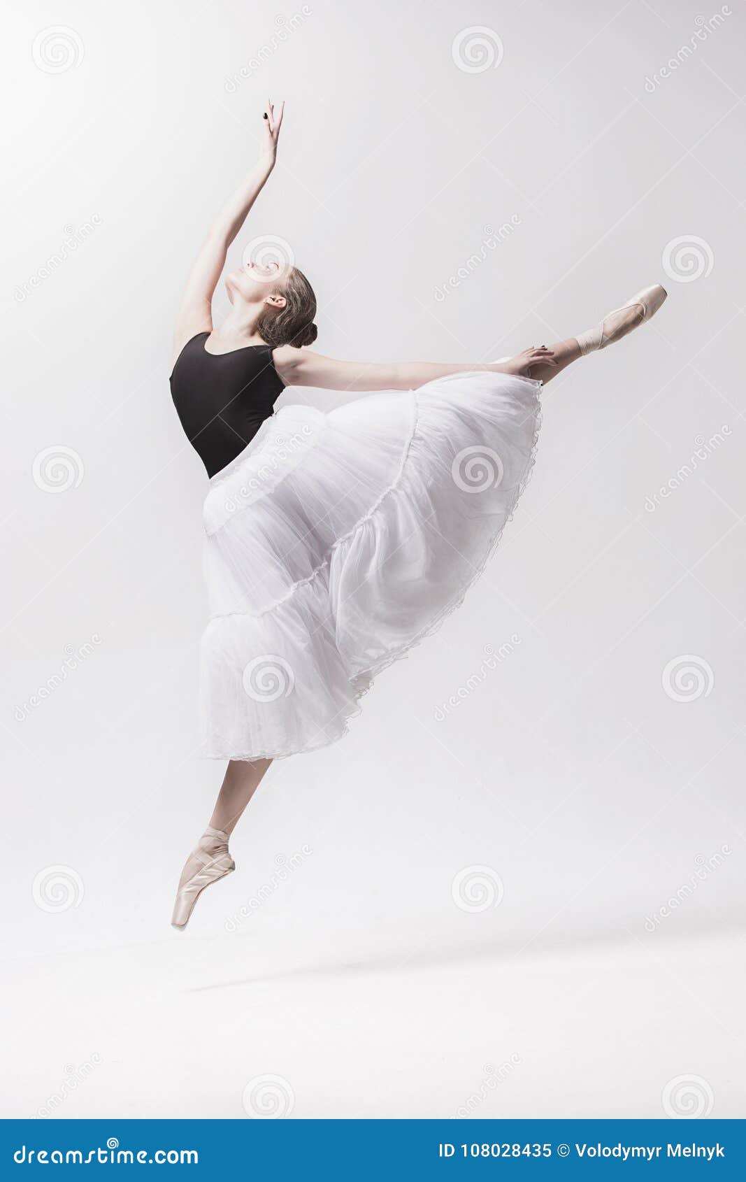 Young Classical Dancer on White Background. Stock Image - Image of ...