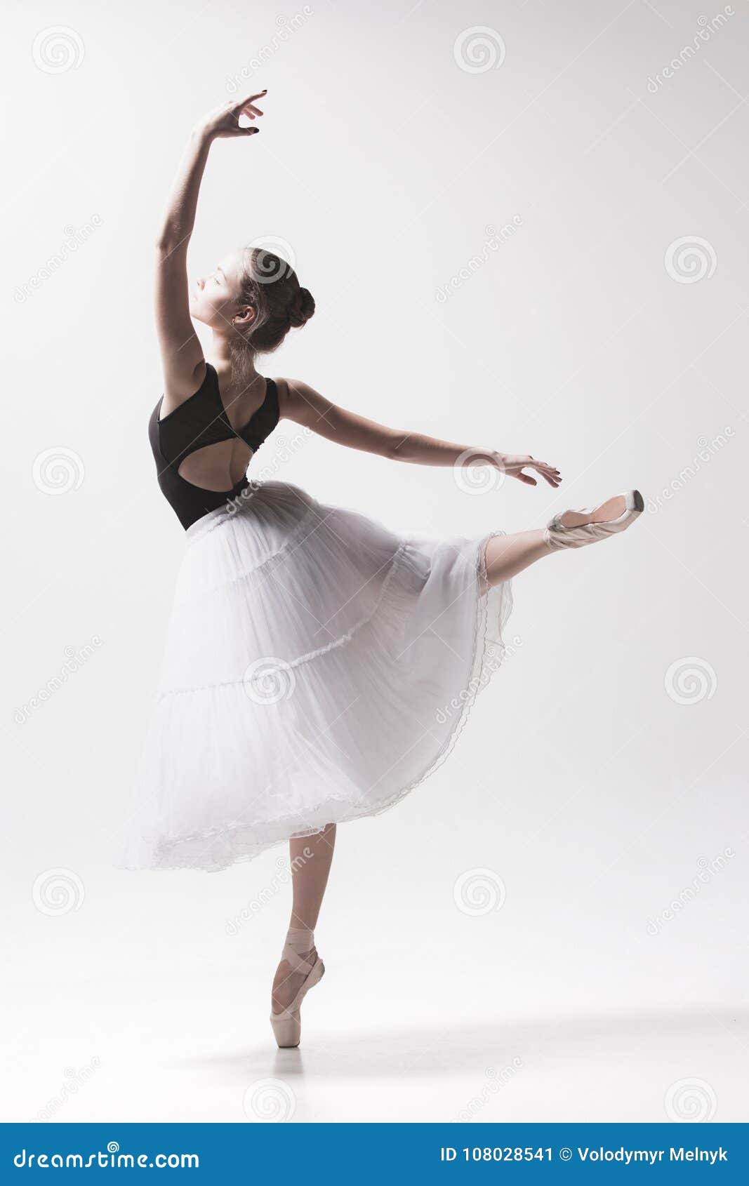 Young Classical Dancer on White Background. Stock Image - Image of ...