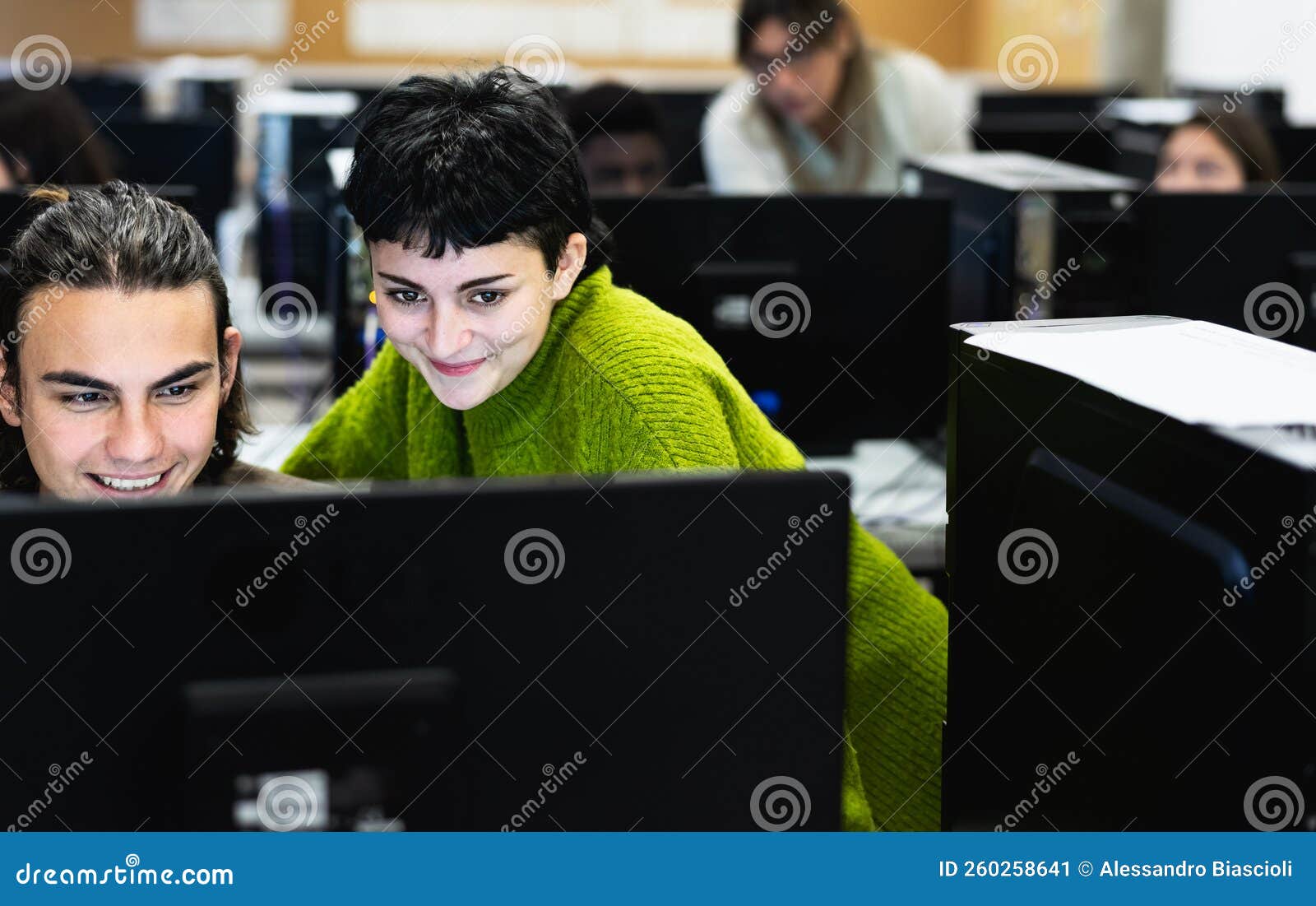 Young Classmates Studying Together in High School Stock Image - Image ...