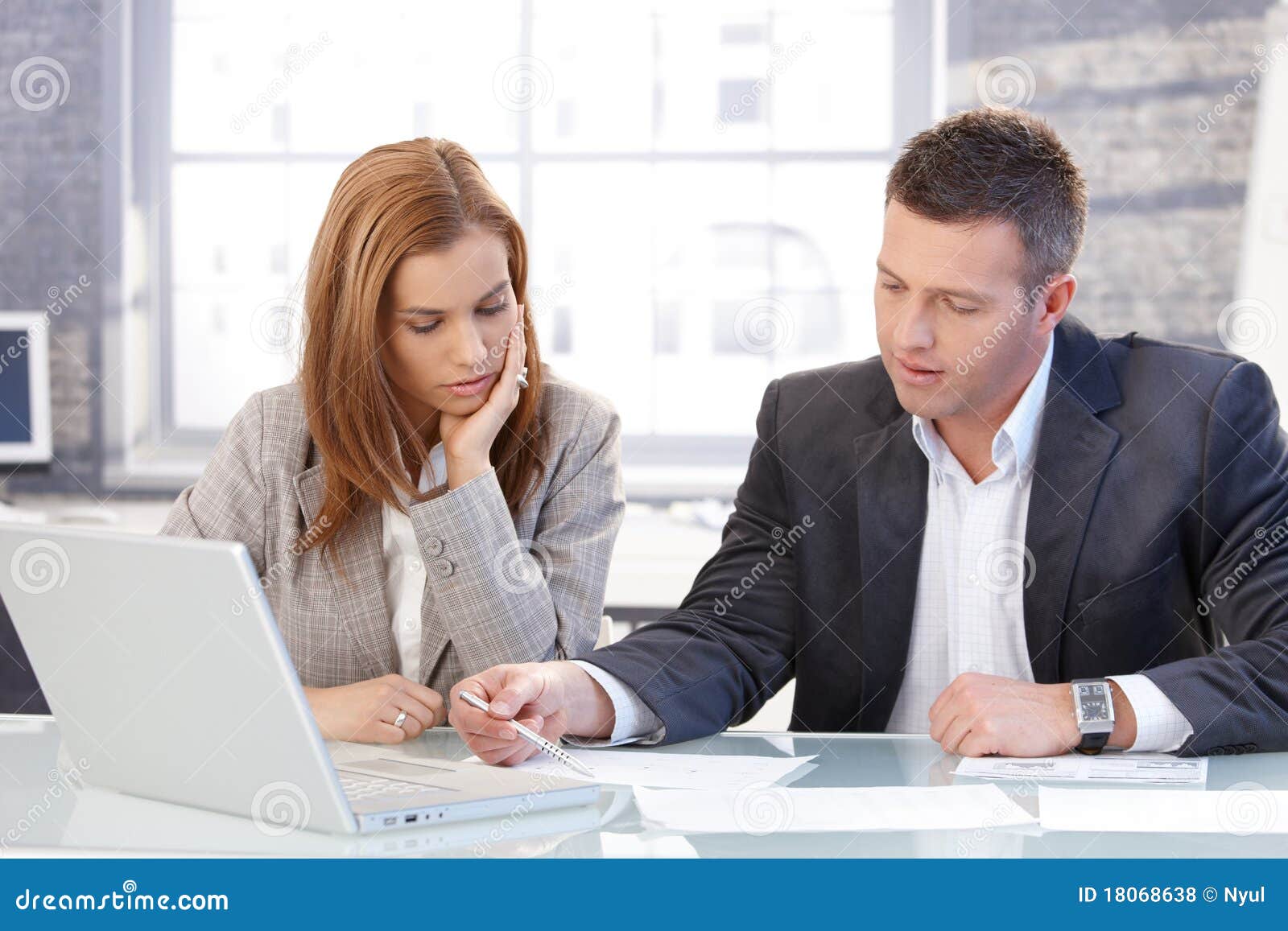 Young Colleagues Working in Office Stock Photo - Image of appointment ...