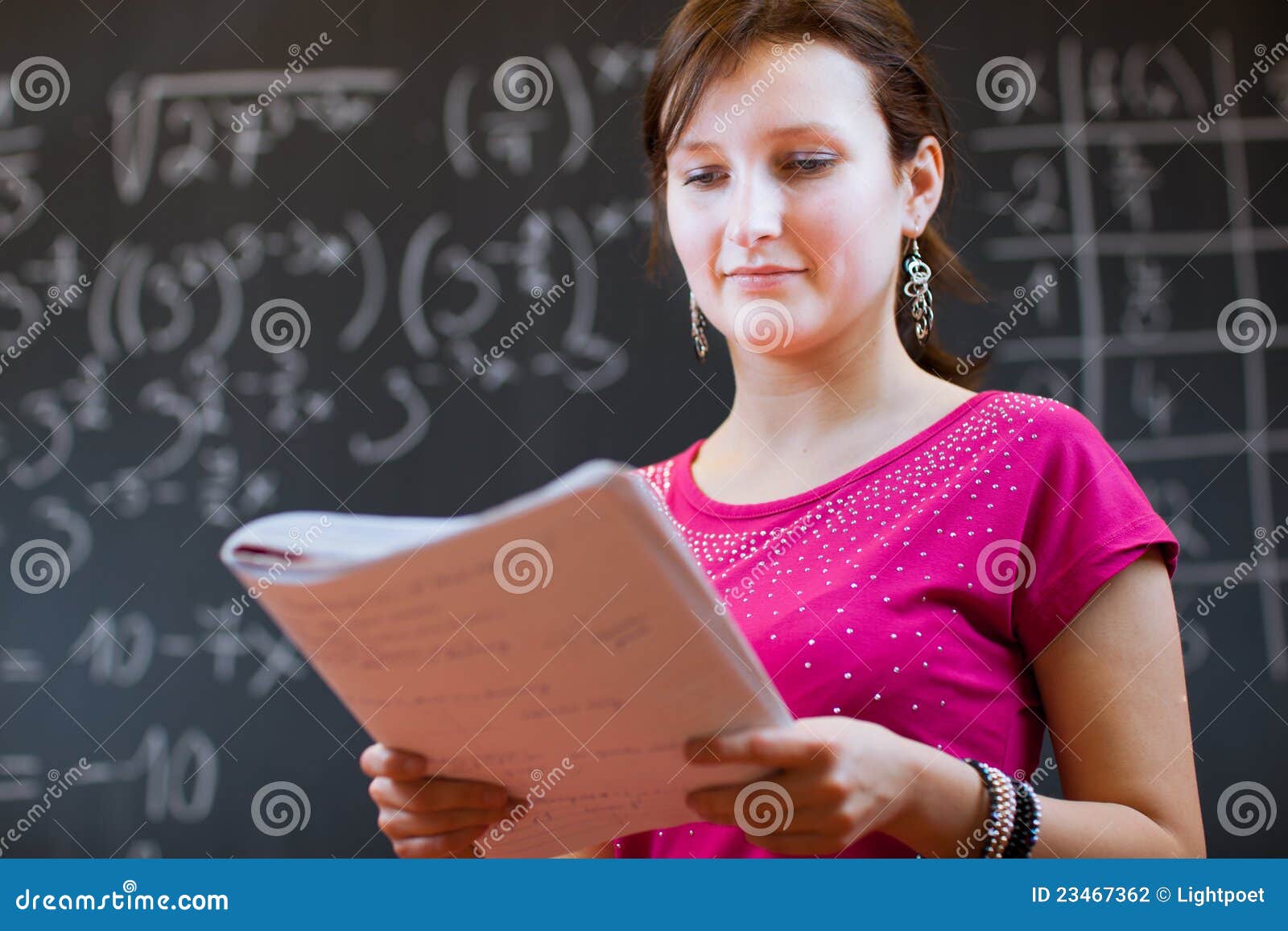 Young College Student by the Chalkboard/ Stock Photo - Image of exam ...